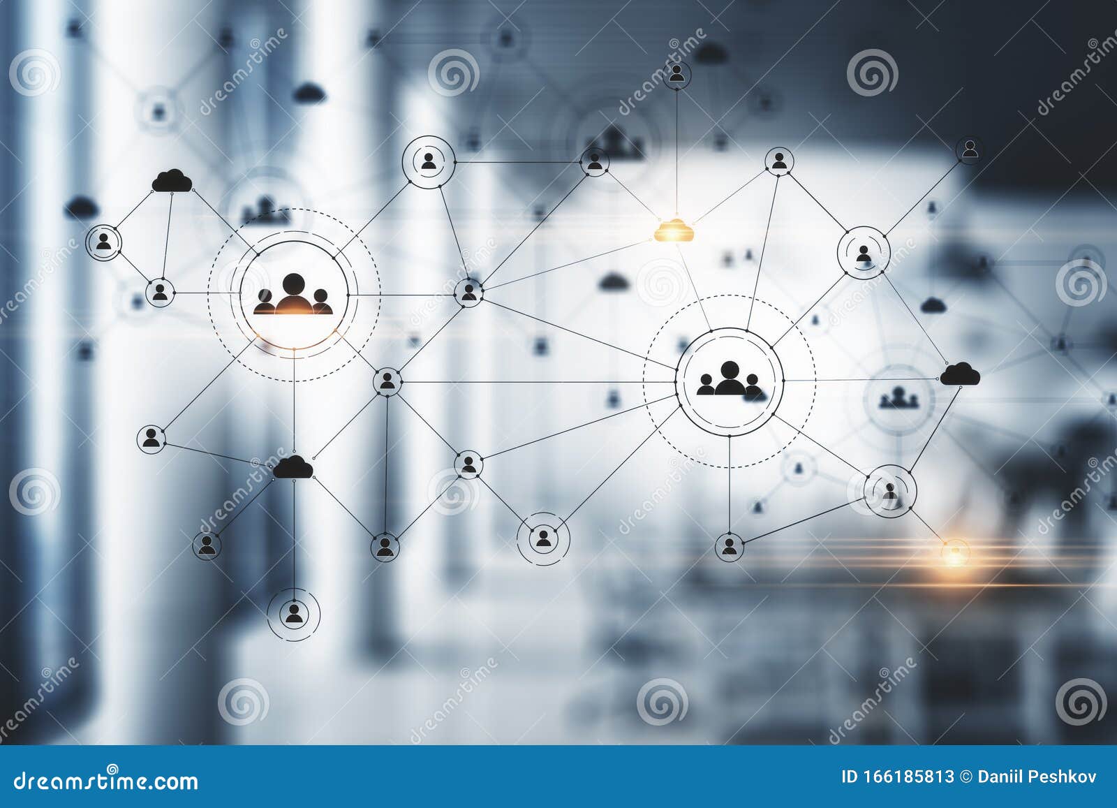 Social Media Network Hologram Stock Illustration - Illustration of ...