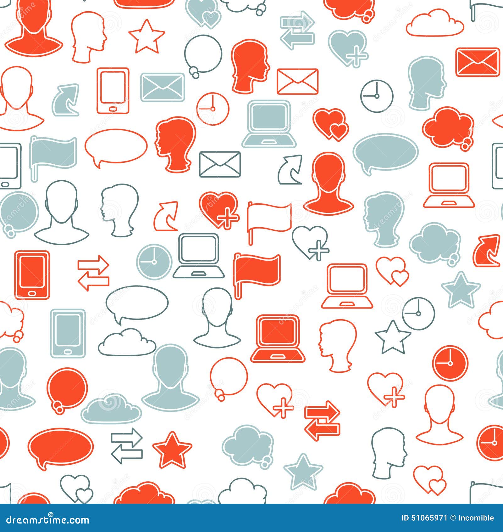 Social Media Network Icon Set Seamless Texture Stock Vector ...