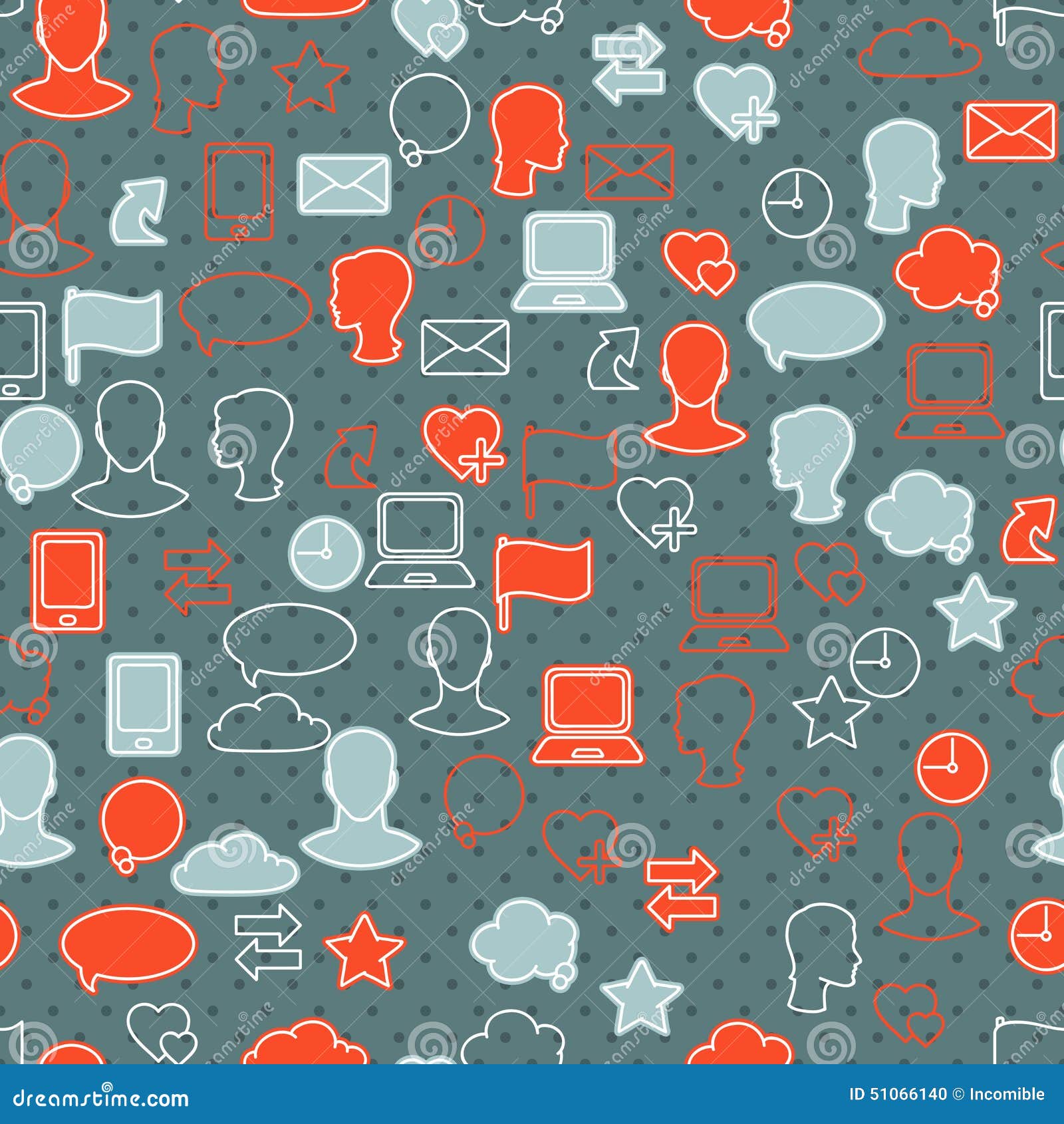 Social Media Network Icon Set Seamless Texture Stock Vector ...