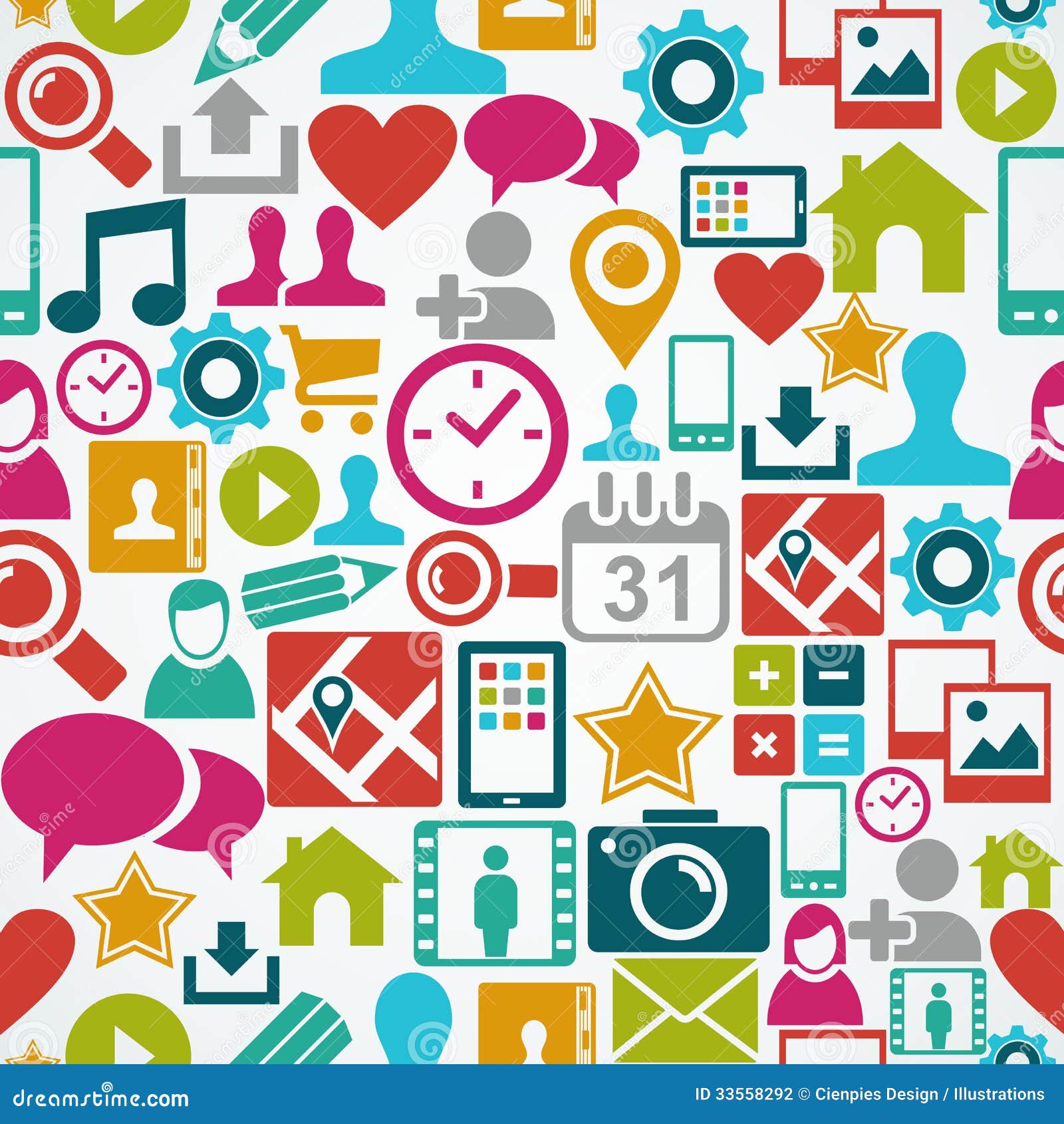 Social Media Network Icons Seamless Pattern Backgr Stock Vector ...