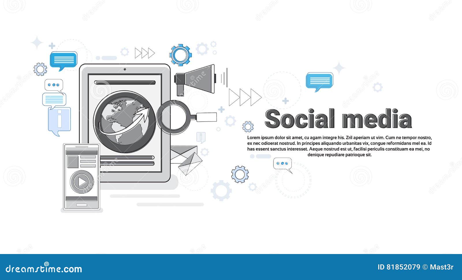 Social Media Network Internet Connection Communication Web Banner Stock ...