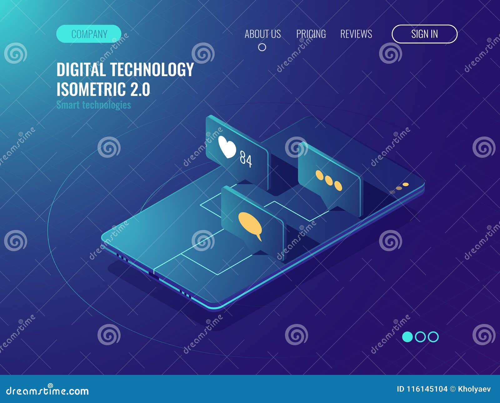 Social Media Network, Mobile Phone with Message Like Icons ...