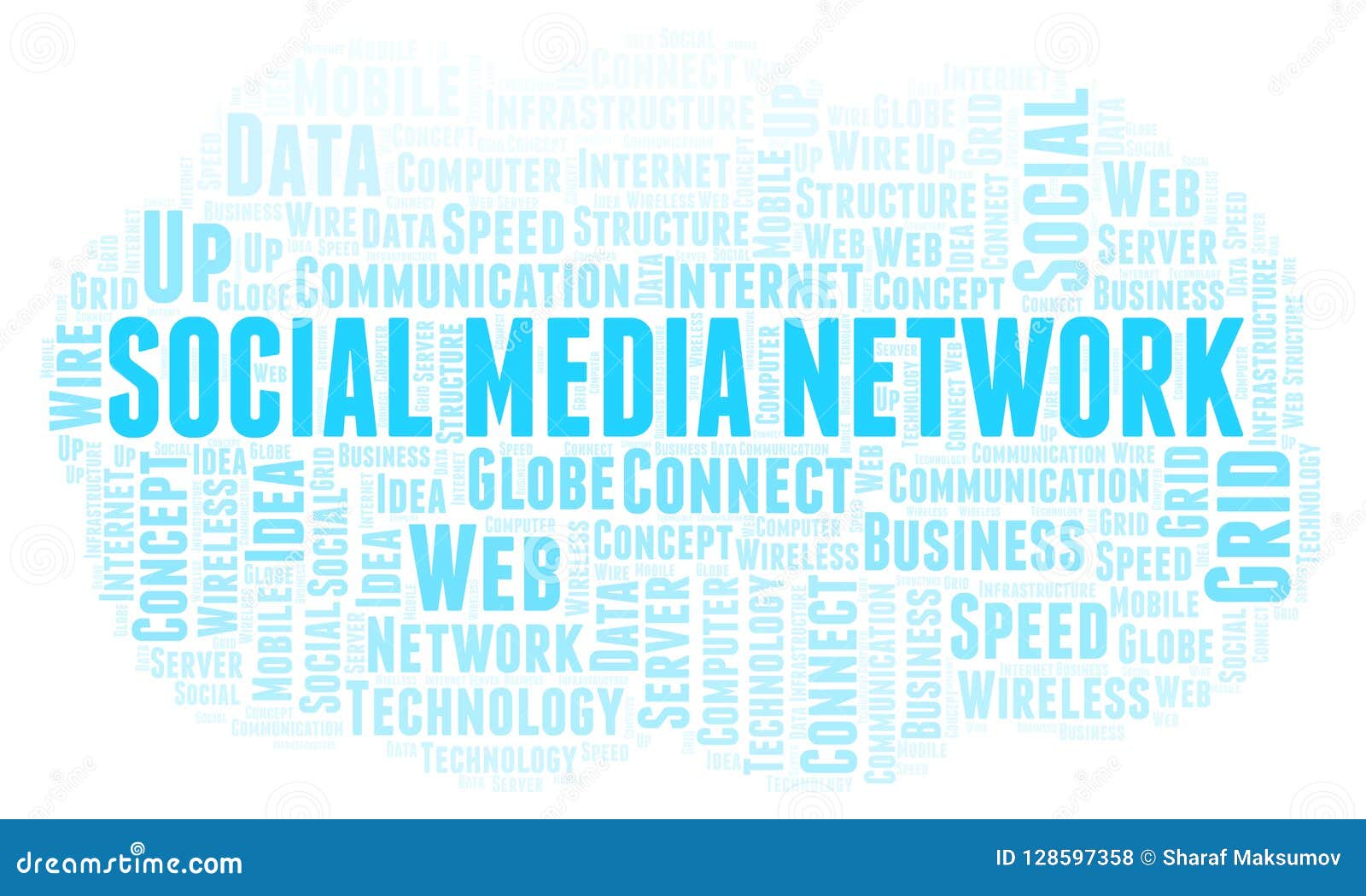 Social Media Network Word Cloud. Stock Illustration - Illustration of ...