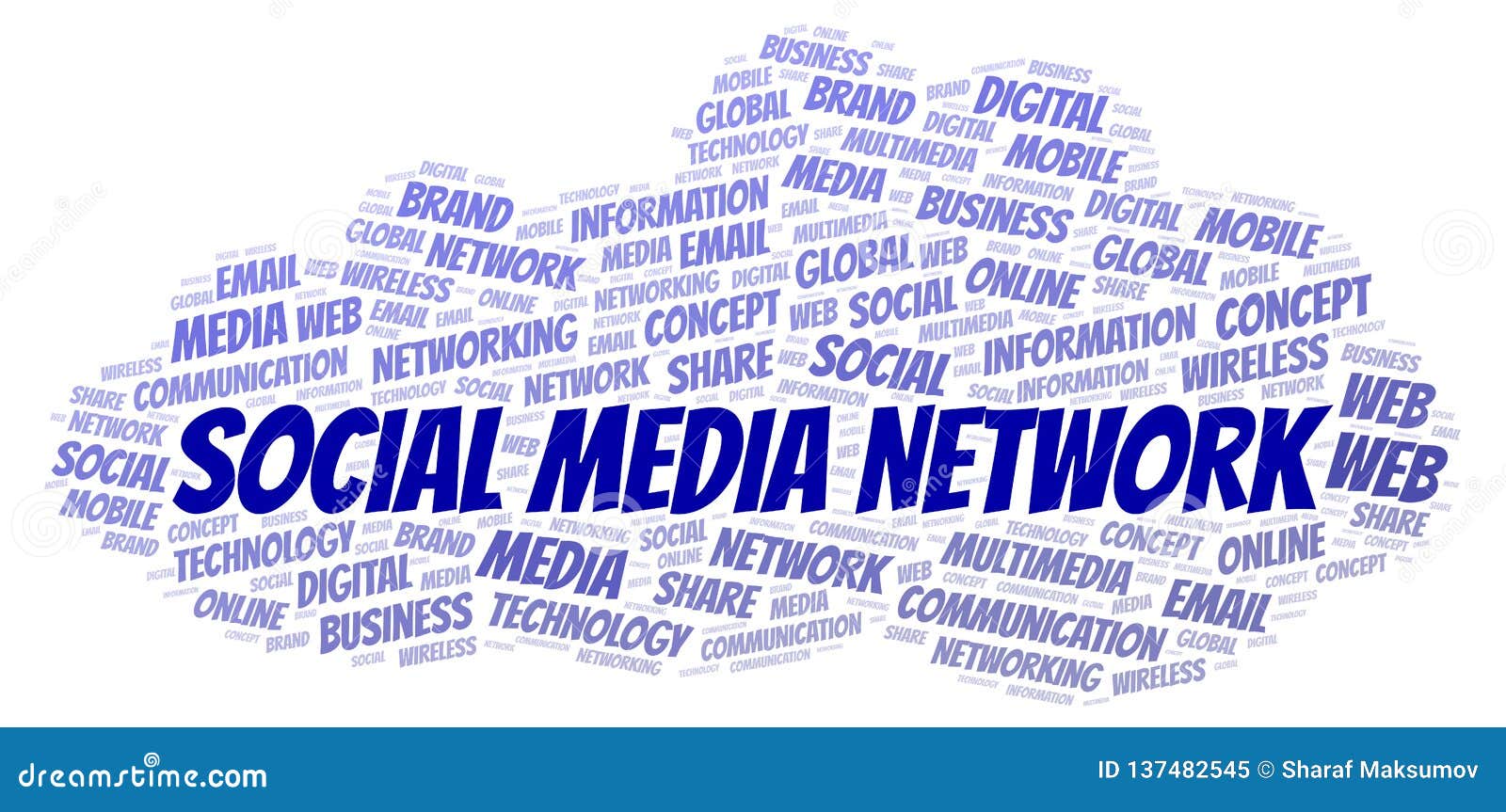 Social Media Network Word Cloud Stock Illustration - Illustration of ...