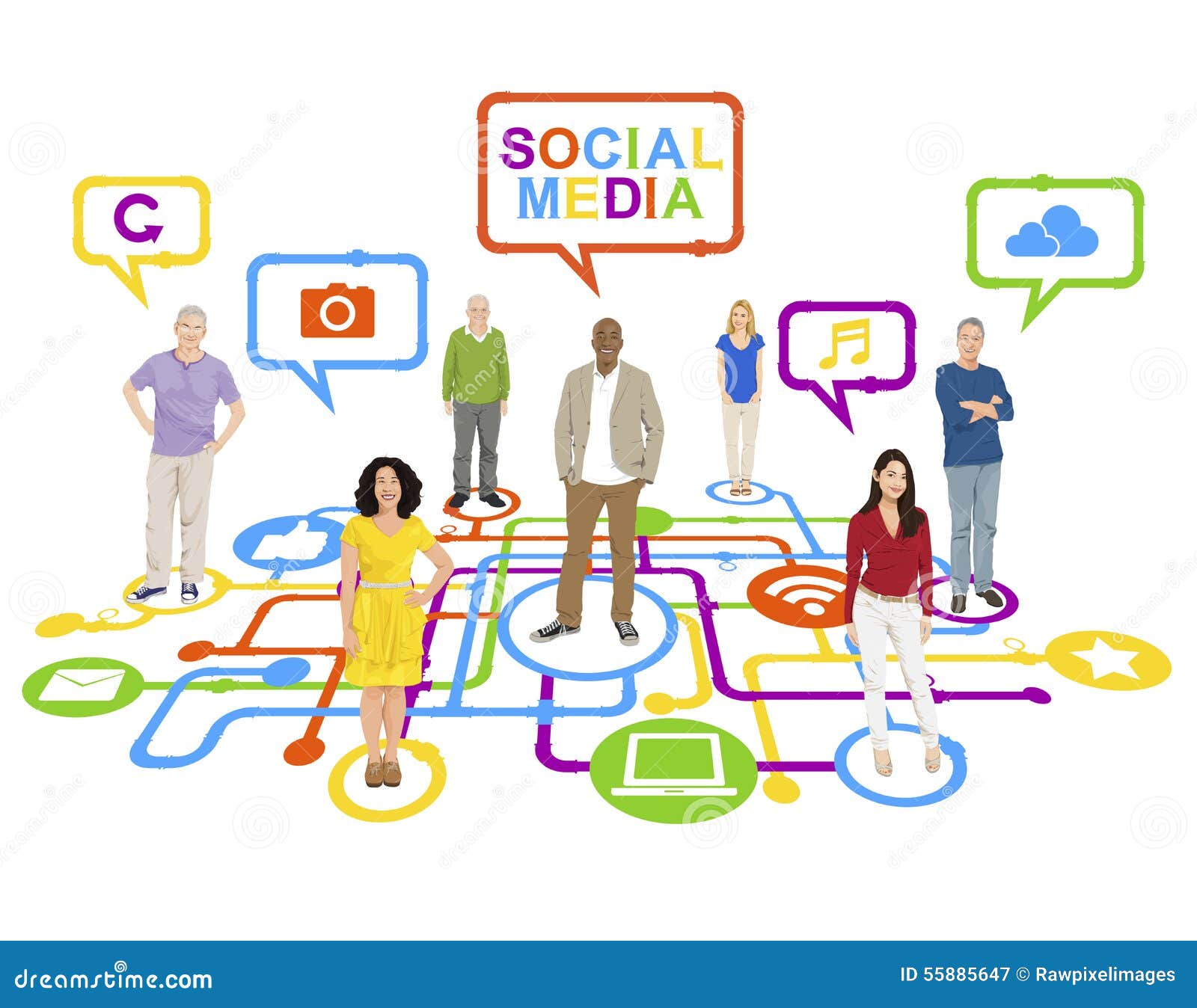 Social Media Networking Computer Concept Stock Vector - Illustration of ...