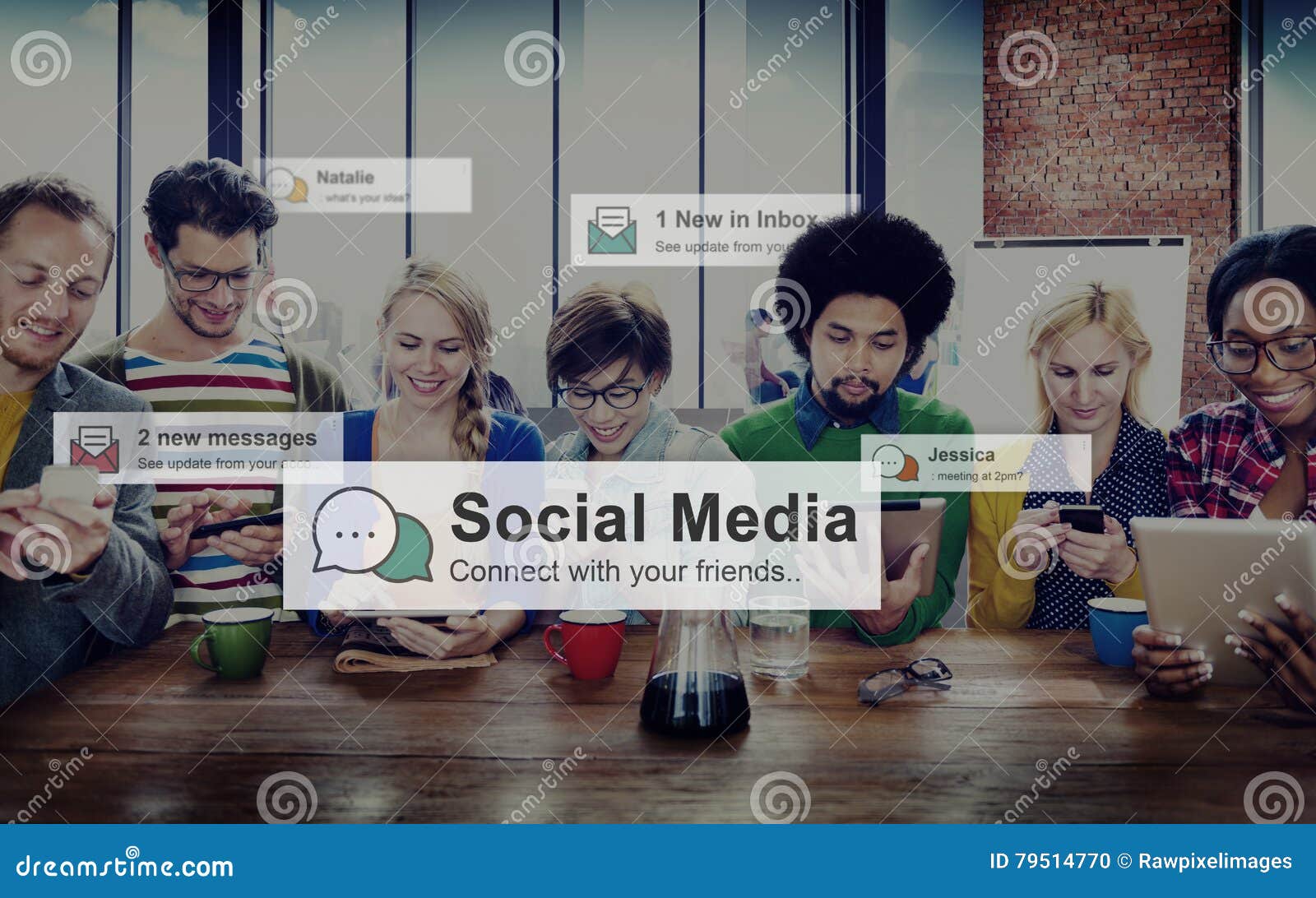 Social Media Networking Connection Communication Concept Stock Photo ...