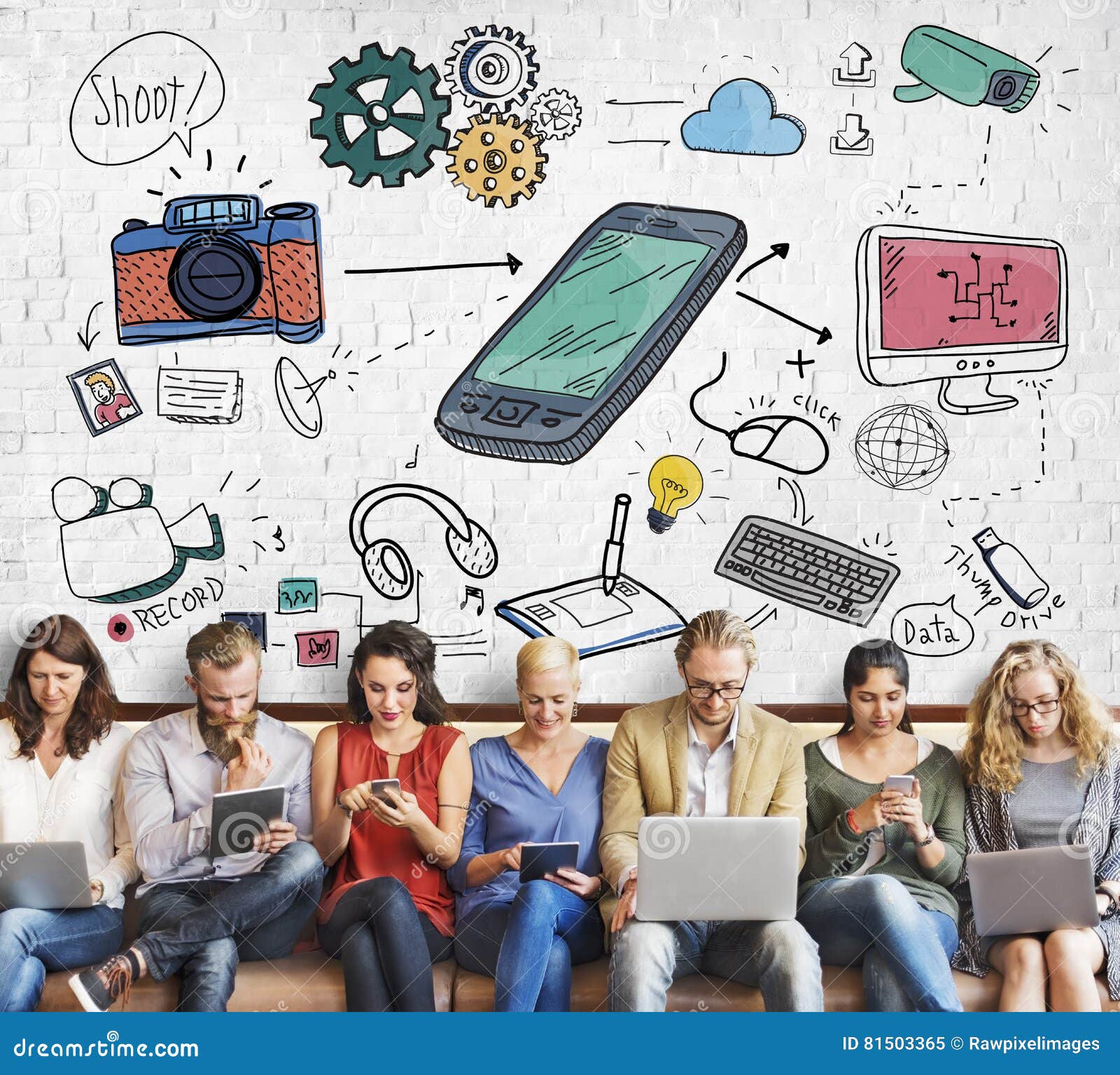 Social Media Networking Data Digital Sharing Concept Stock Image ...