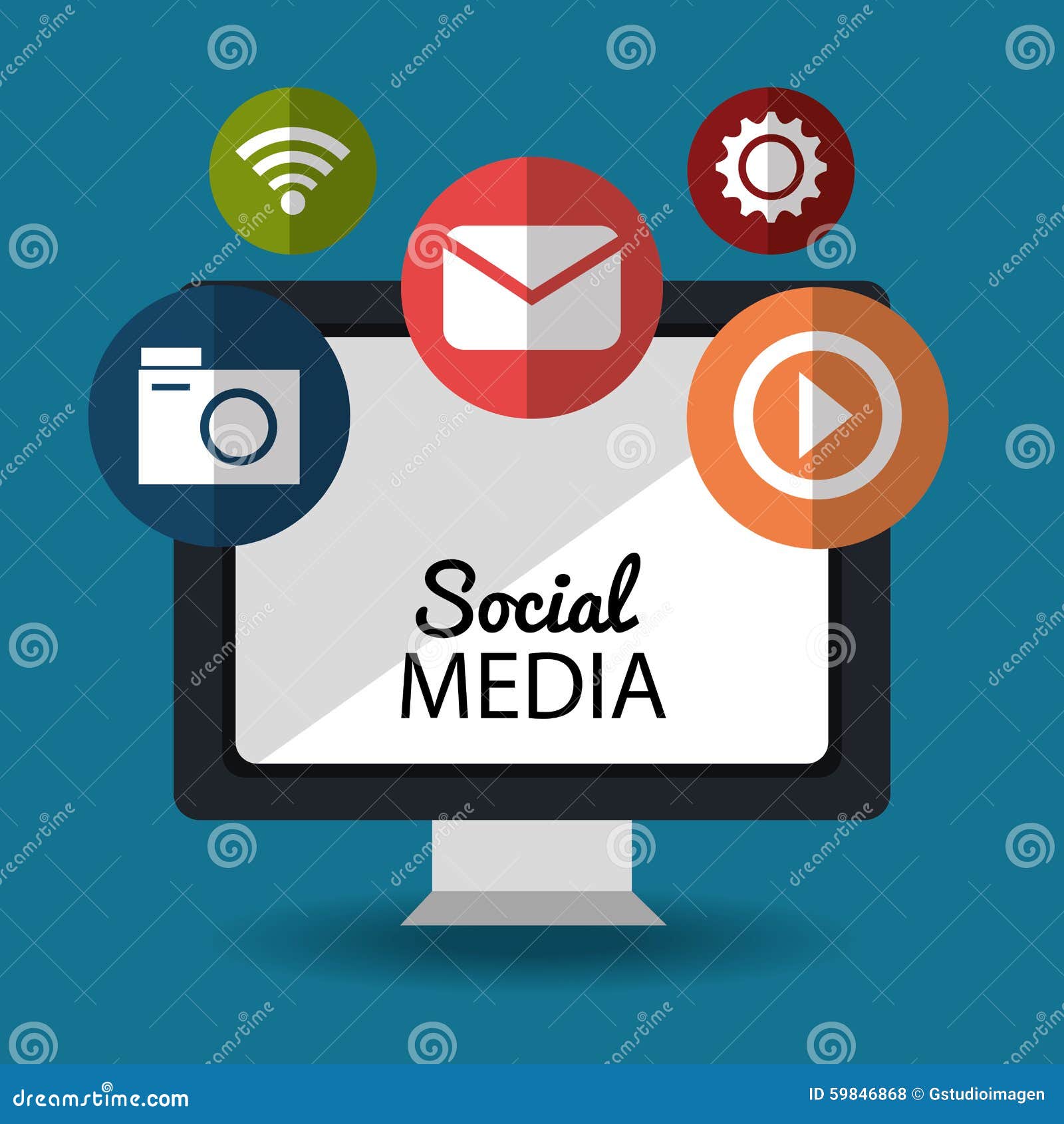 Social Media and Networking Design Stock Vector - Illustration of like ...
