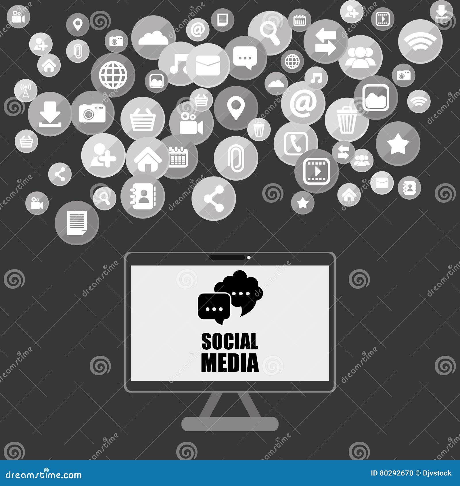 Social Media and Networking Stock Vector - Illustration of multimedia ...