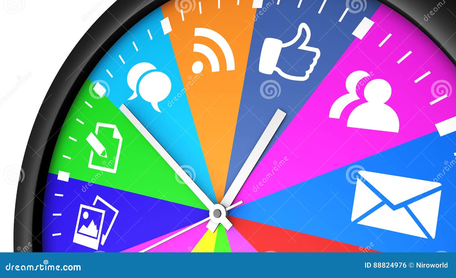 Social Media Networking Time Management Stock Illustration ...