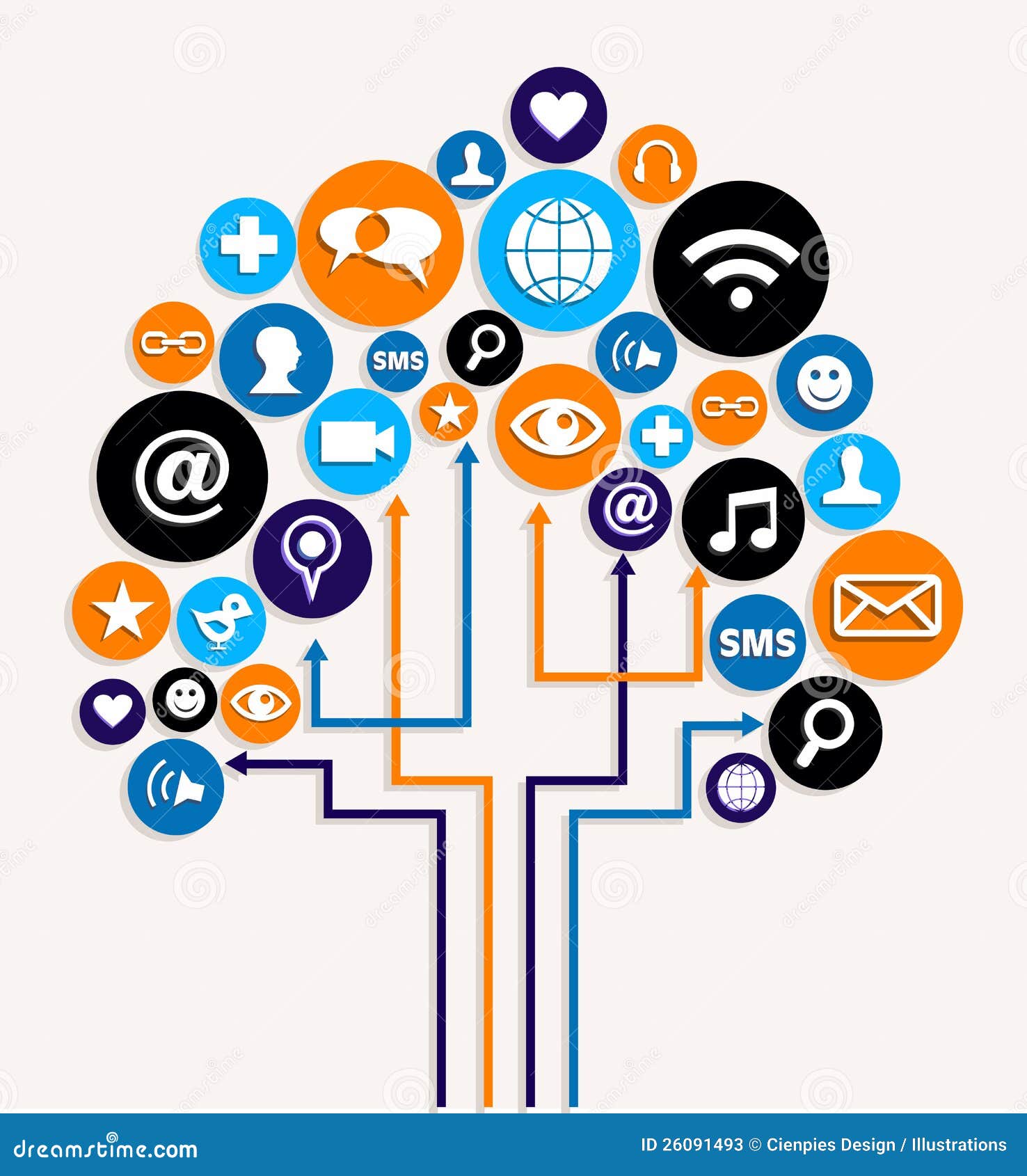 Social Media Networks Business Tree Plan Stock Vector - Illustration of ...