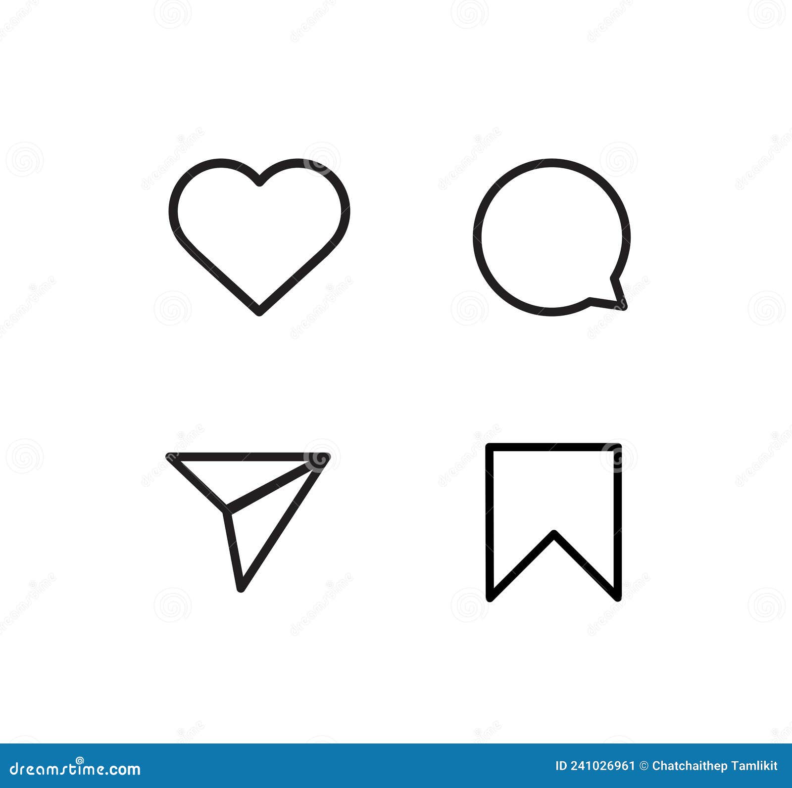 Social Media Notifications Icon. Like, Comment, Share, Save Icon ...