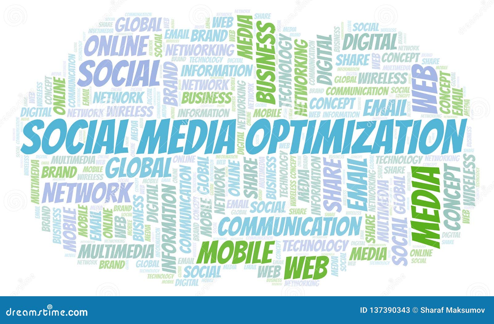 Social Media Optimization Word Cloud Stock Illustration - Illustration ...