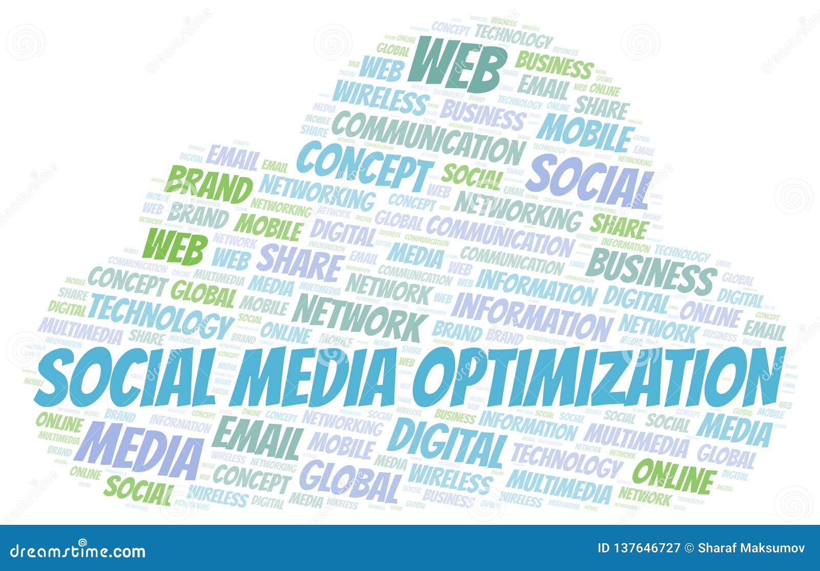 Social Media Optimization Word Cloud Stock Illustration - Illustration ...