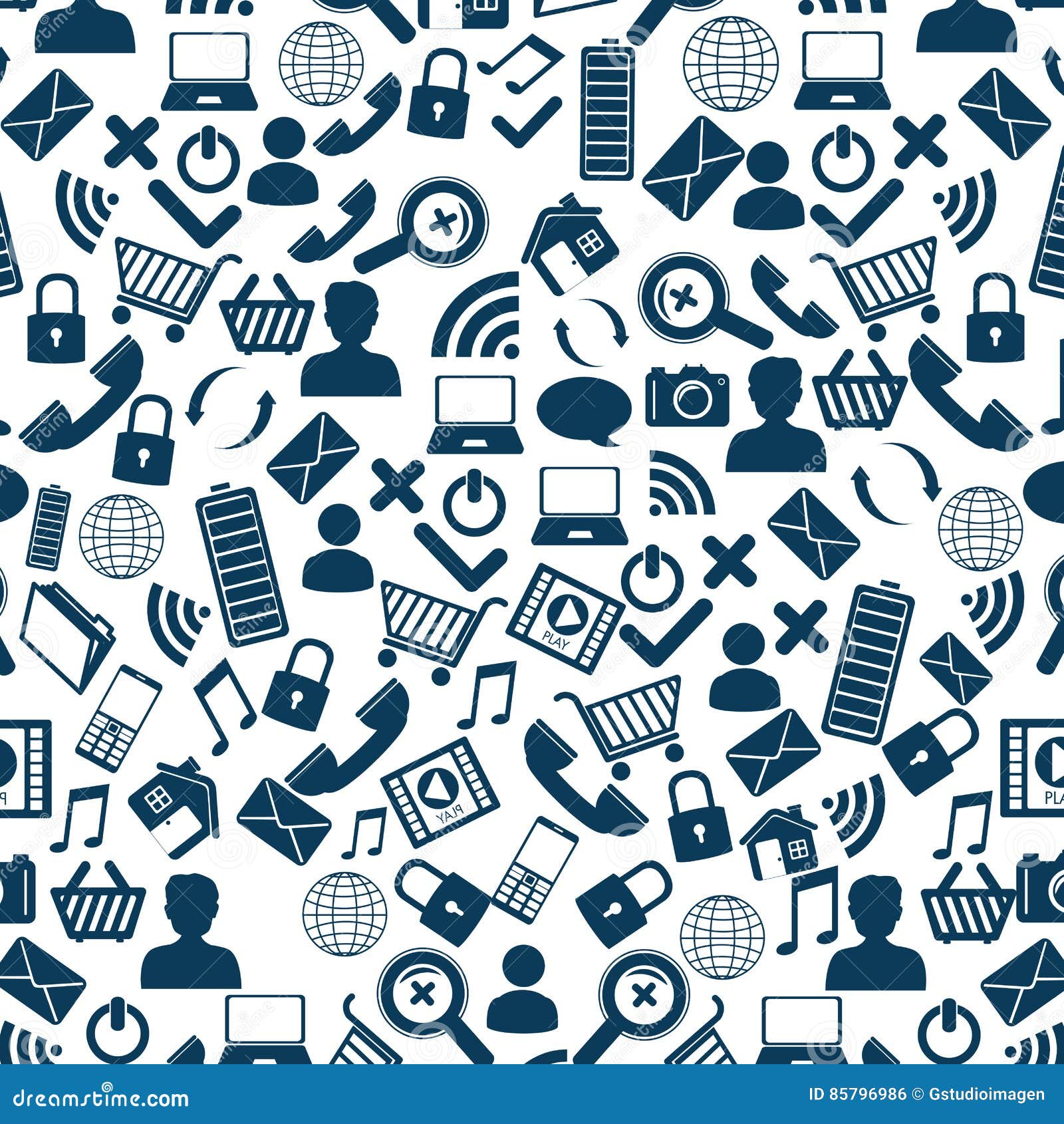 Social media pattern icons stock vector. Illustration of technology ...