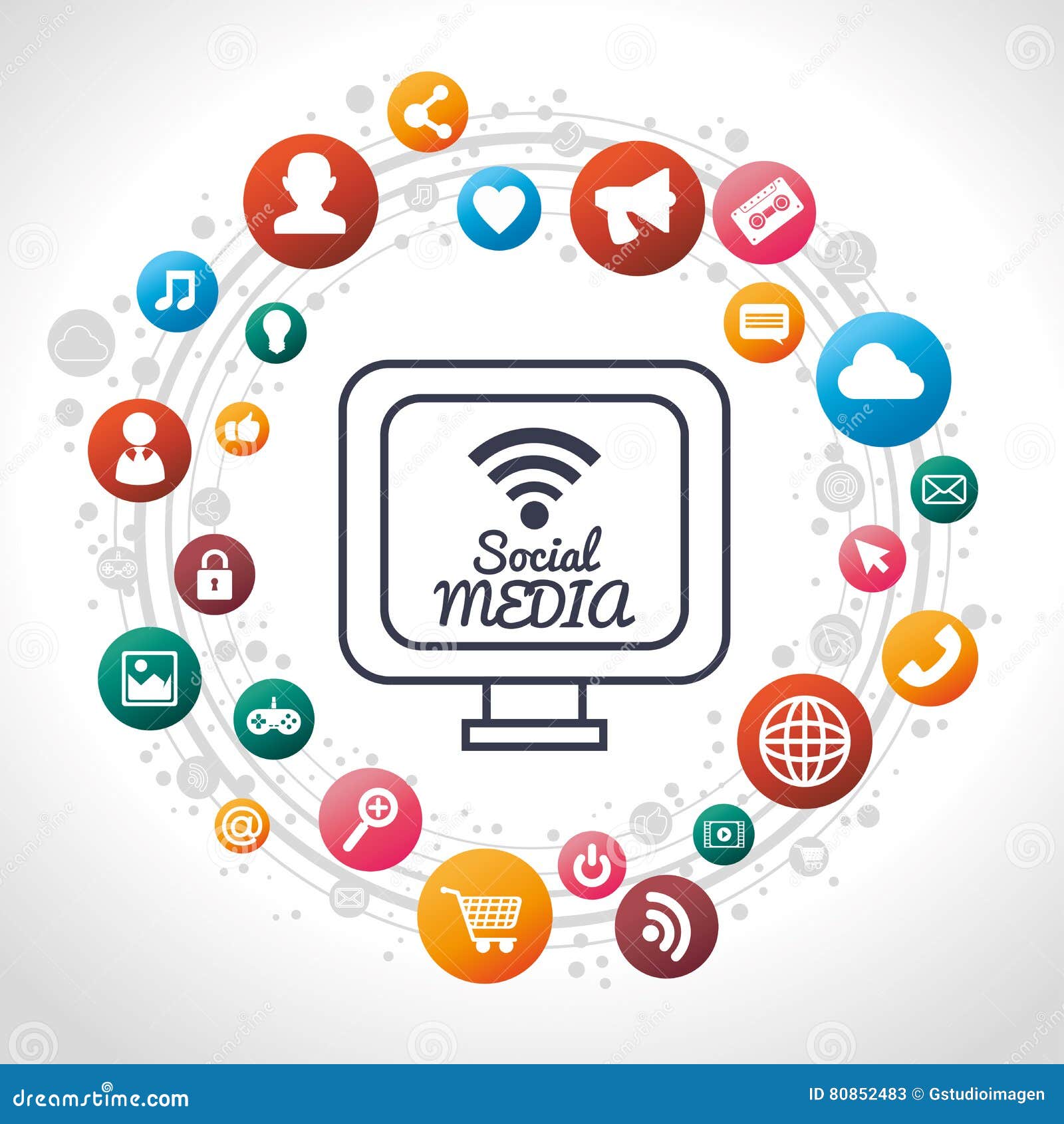 Social Media Pc Sharing Social Media Stock Vector - Illustration of ...