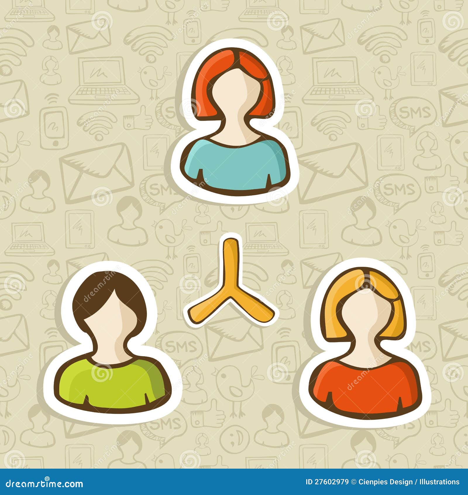 Social Media People Connection Stock Vector - Illustration of group ...