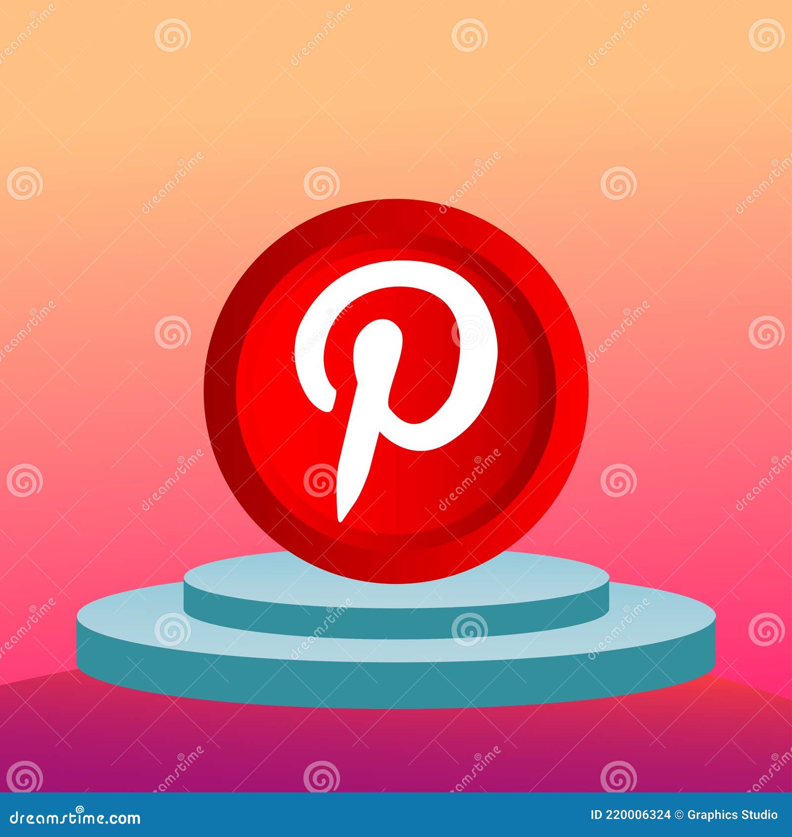 Social Media Pinterest Icons 3d Type Pinterest Logo Editorial Stock ...
