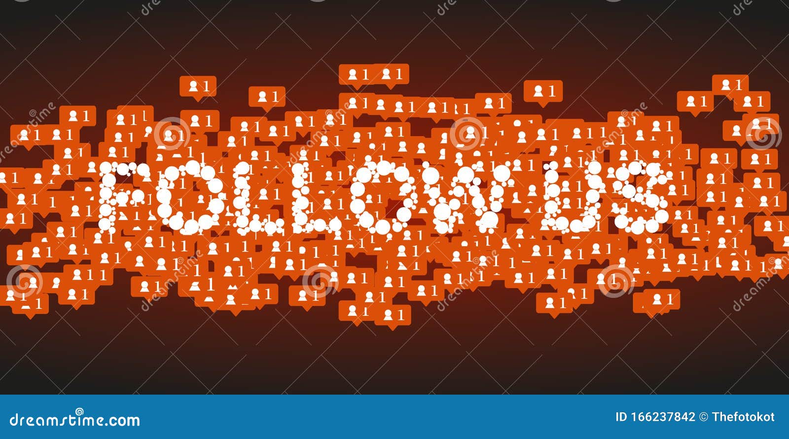 Social Media Pop Up Icons Follower. Flat Vector Icons Set. Stock Vector ...