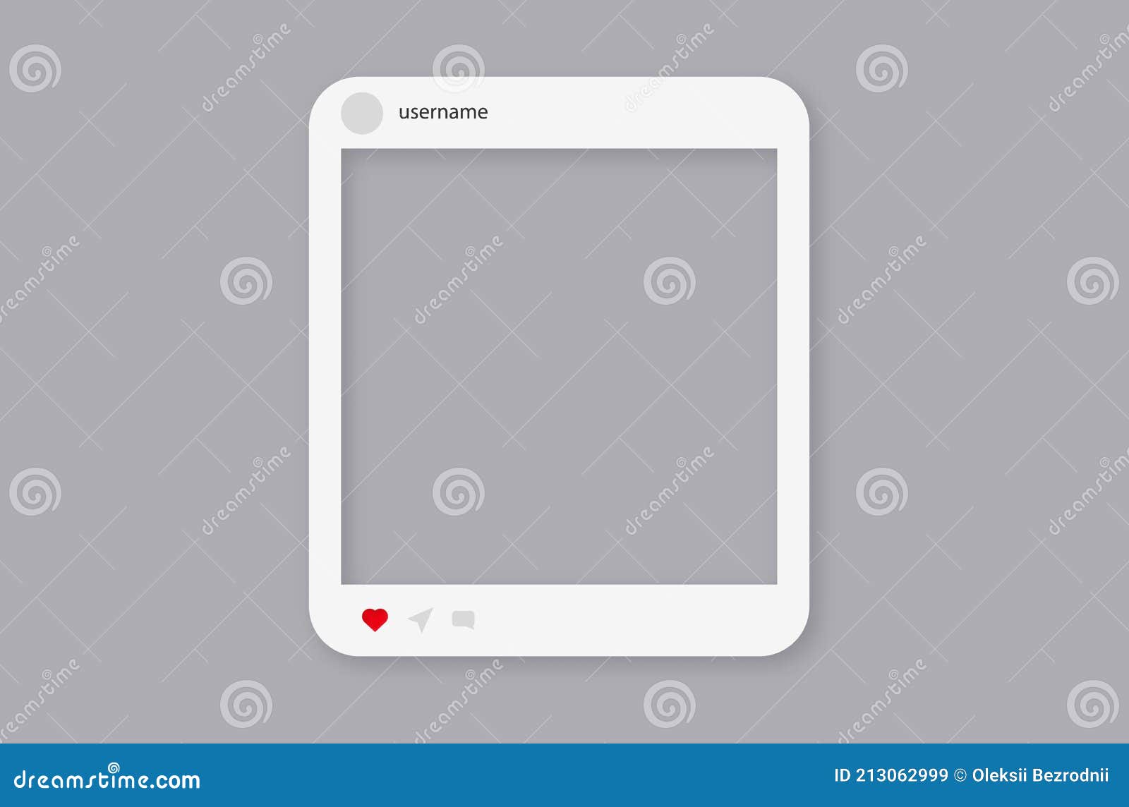Social Media Post Frame Template. White Banner Square for Web Messages ...
