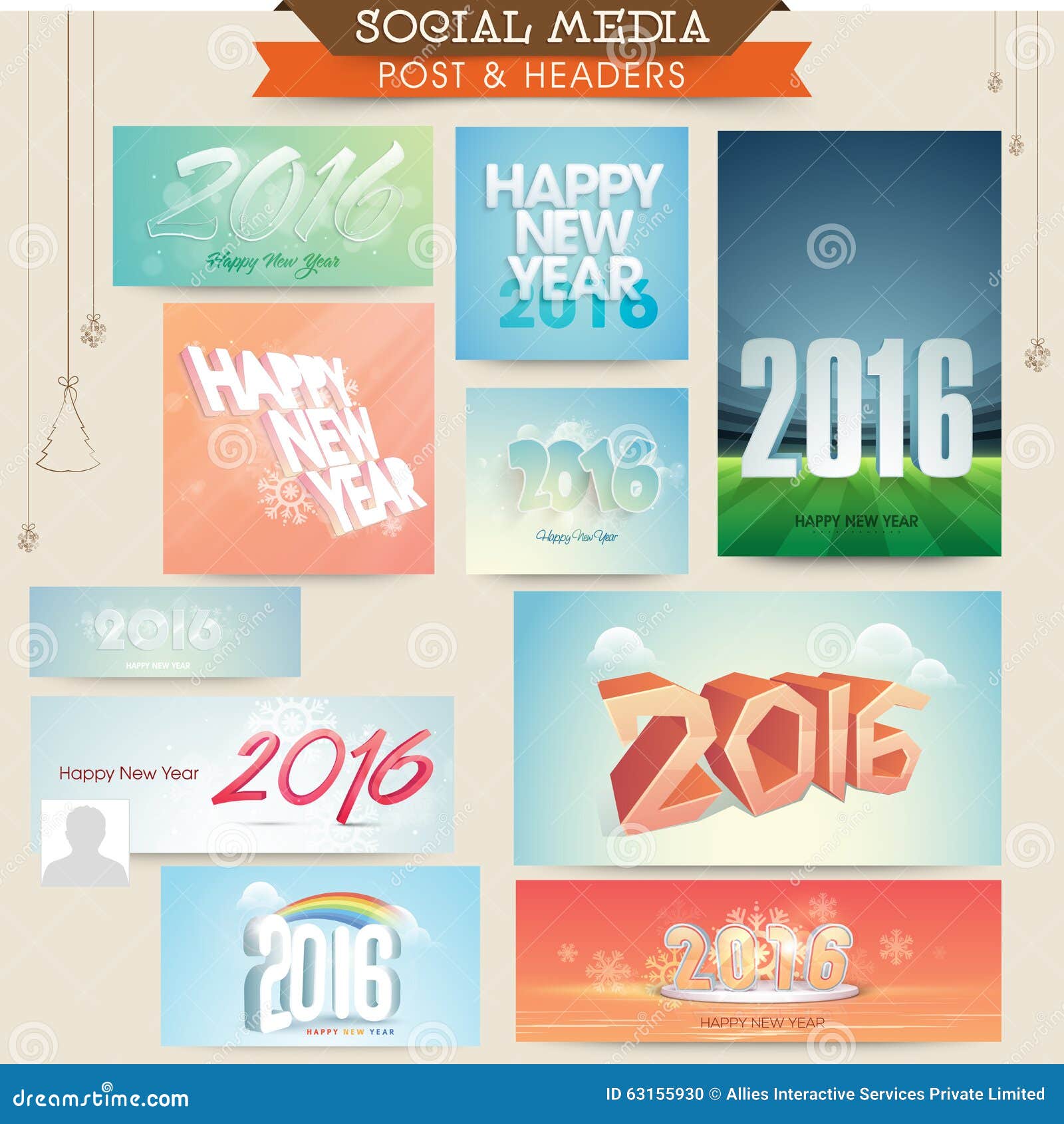 Social Media Post and Header for Happy New Year. Stock Illustration ...