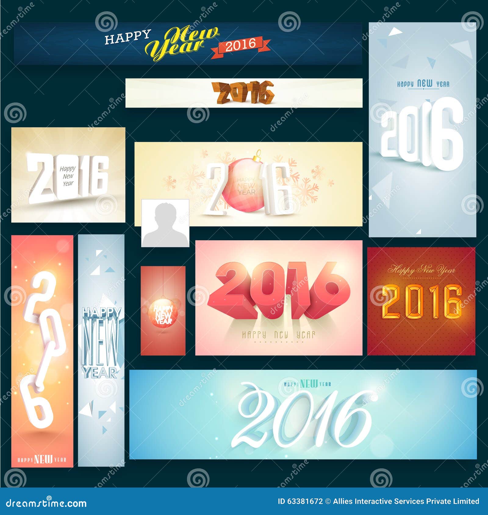 Social Media Post and Header for New Year. Stock Illustration ...