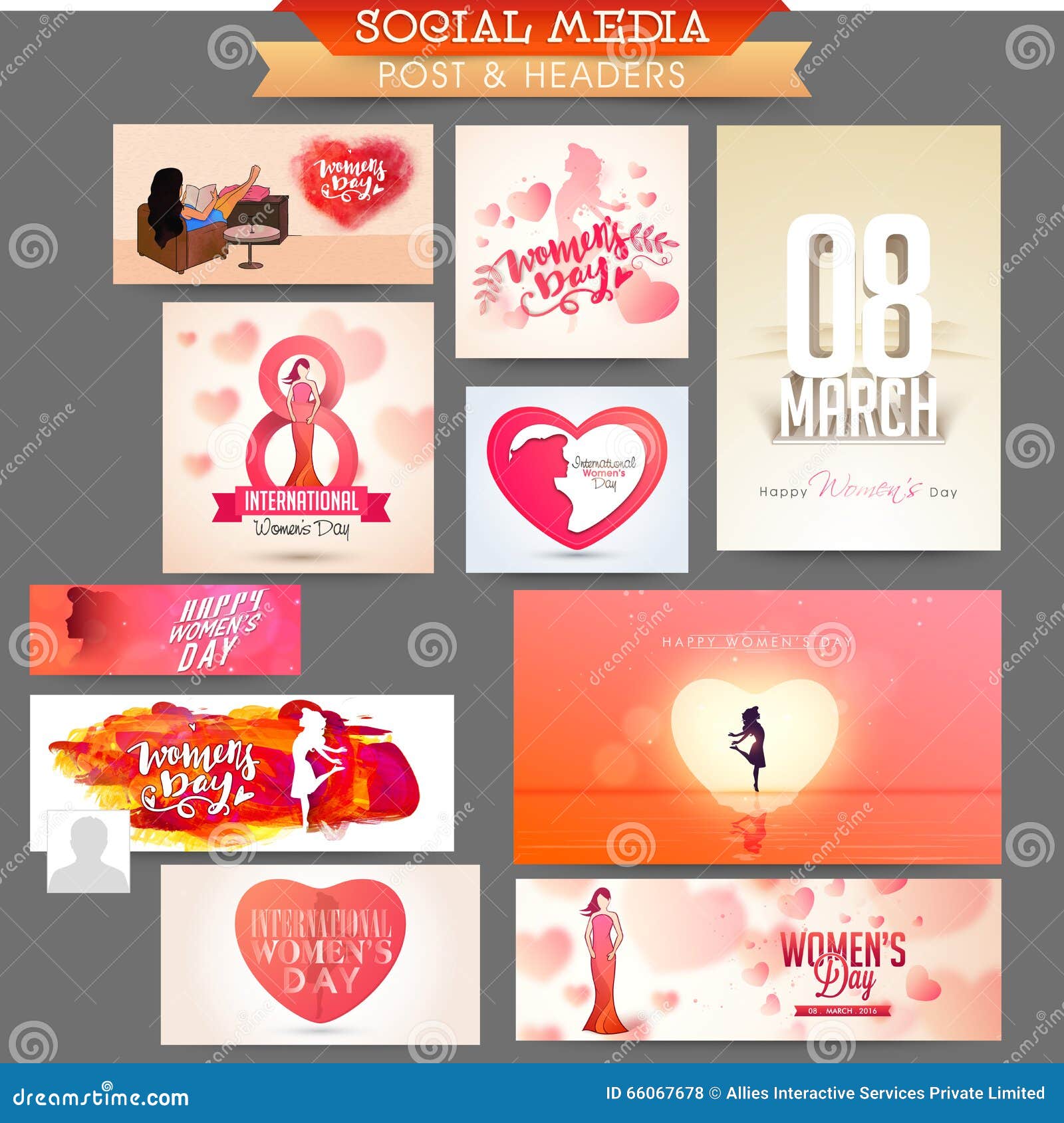 Social Media Post and Header for Women S Day. Stock Illustration ...