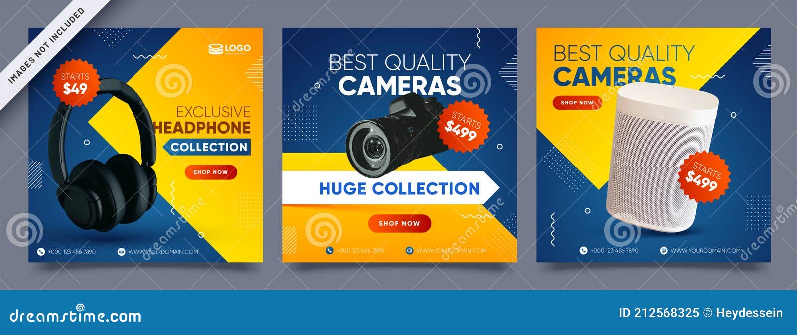 Social Media Post Set of Smart Gadget Collection Template Stock Vector ...