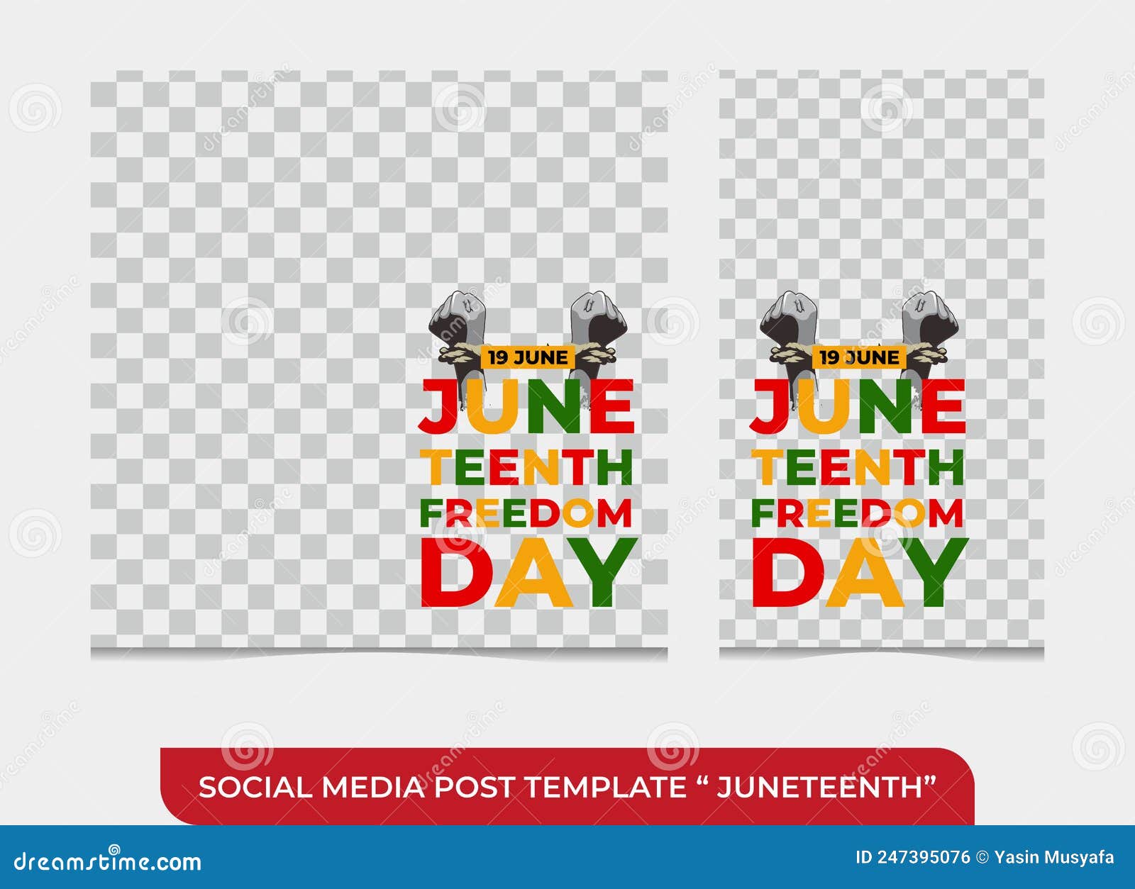 Social Media Post Template for Juneteenth Stock Vector - Illustration ...
