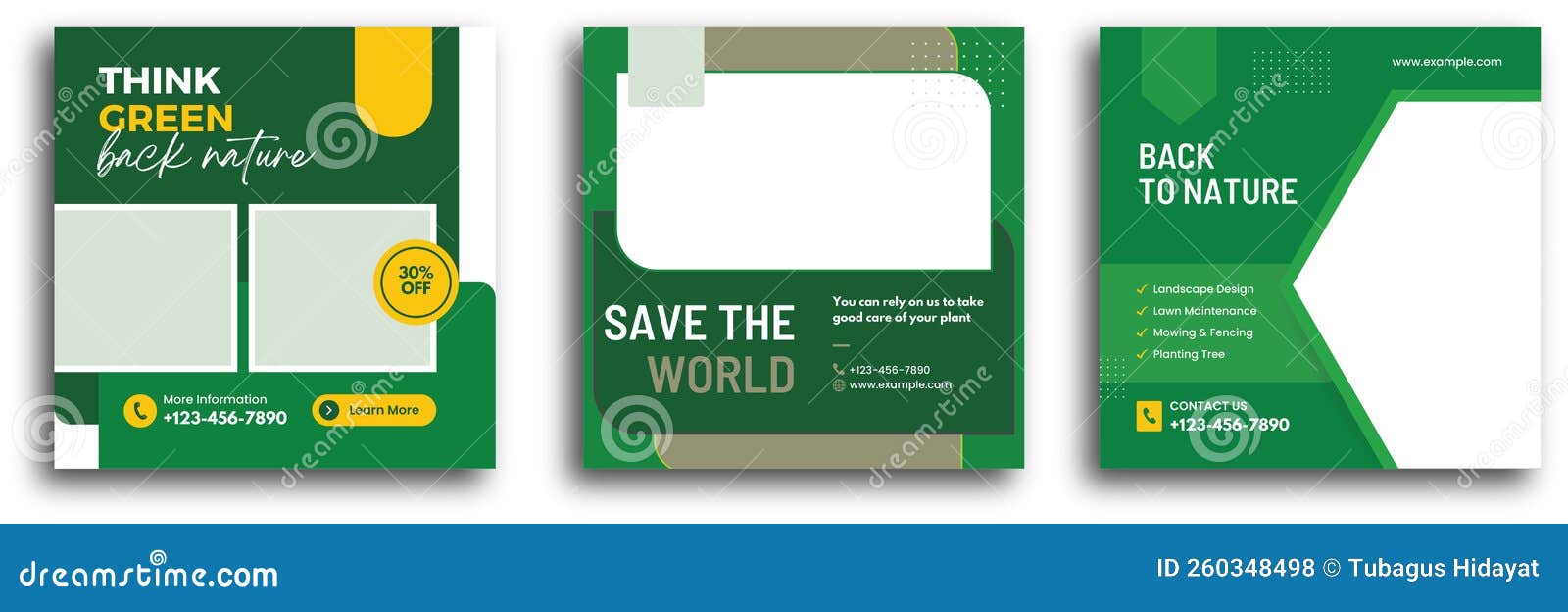 Social Media Post Template with Save the Earth Stock Vector ...