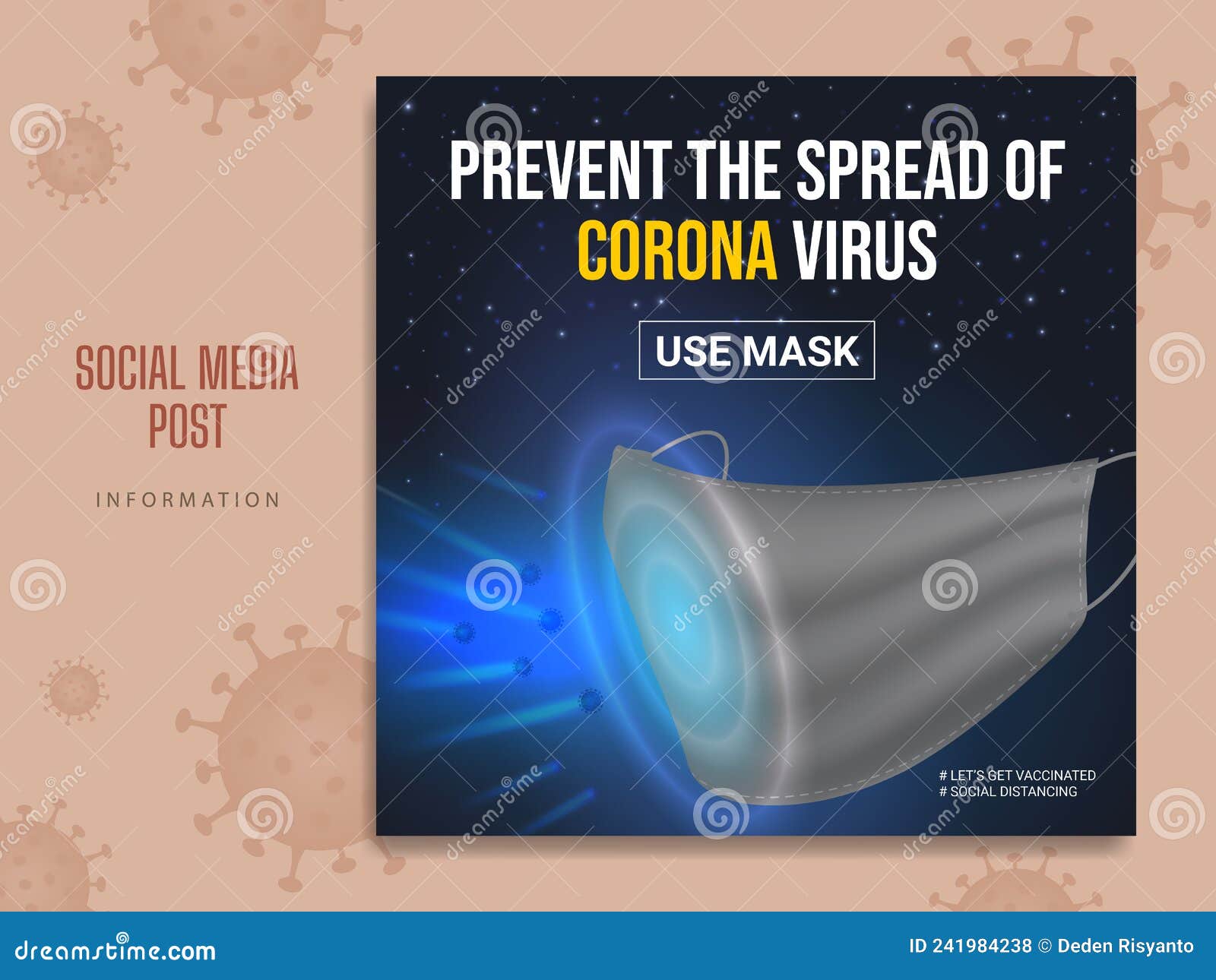 Social Media Posts To Warn the Importance of Wearing a Mask Stock ...