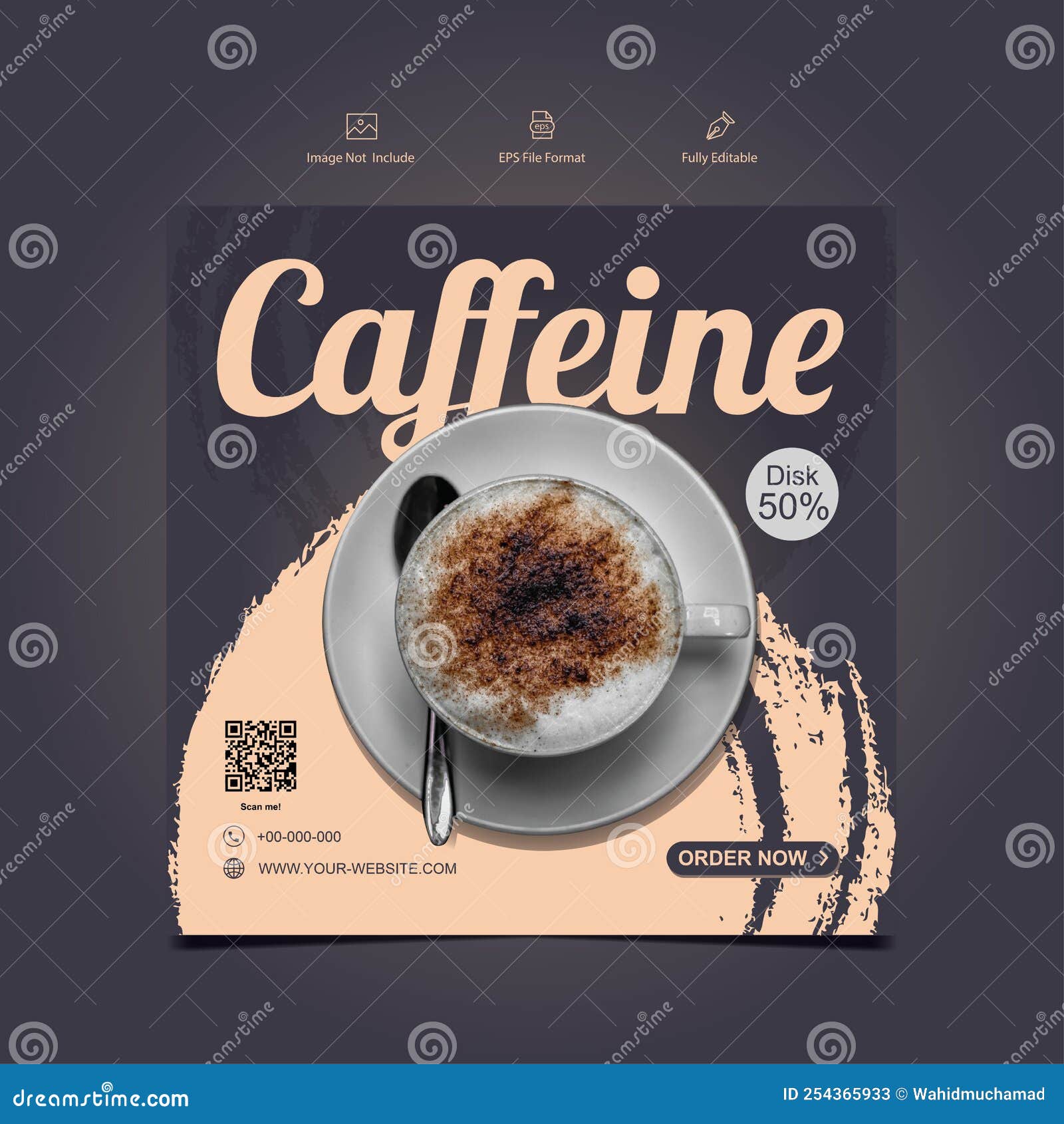 Social Media Post, Welcome Banner, Web Banner Caffeine Stock Illustration - Illustration of ...