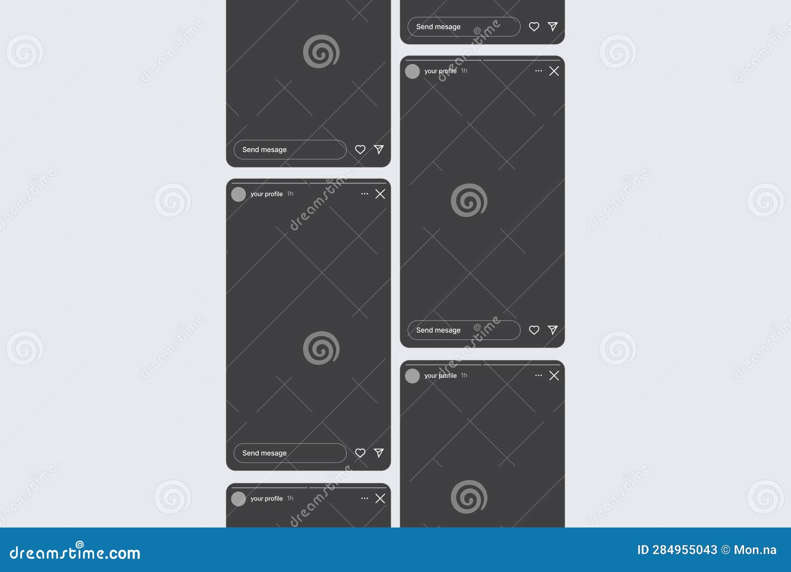 Social Media Profile Screen Template Stock Vector - Illustration of ...