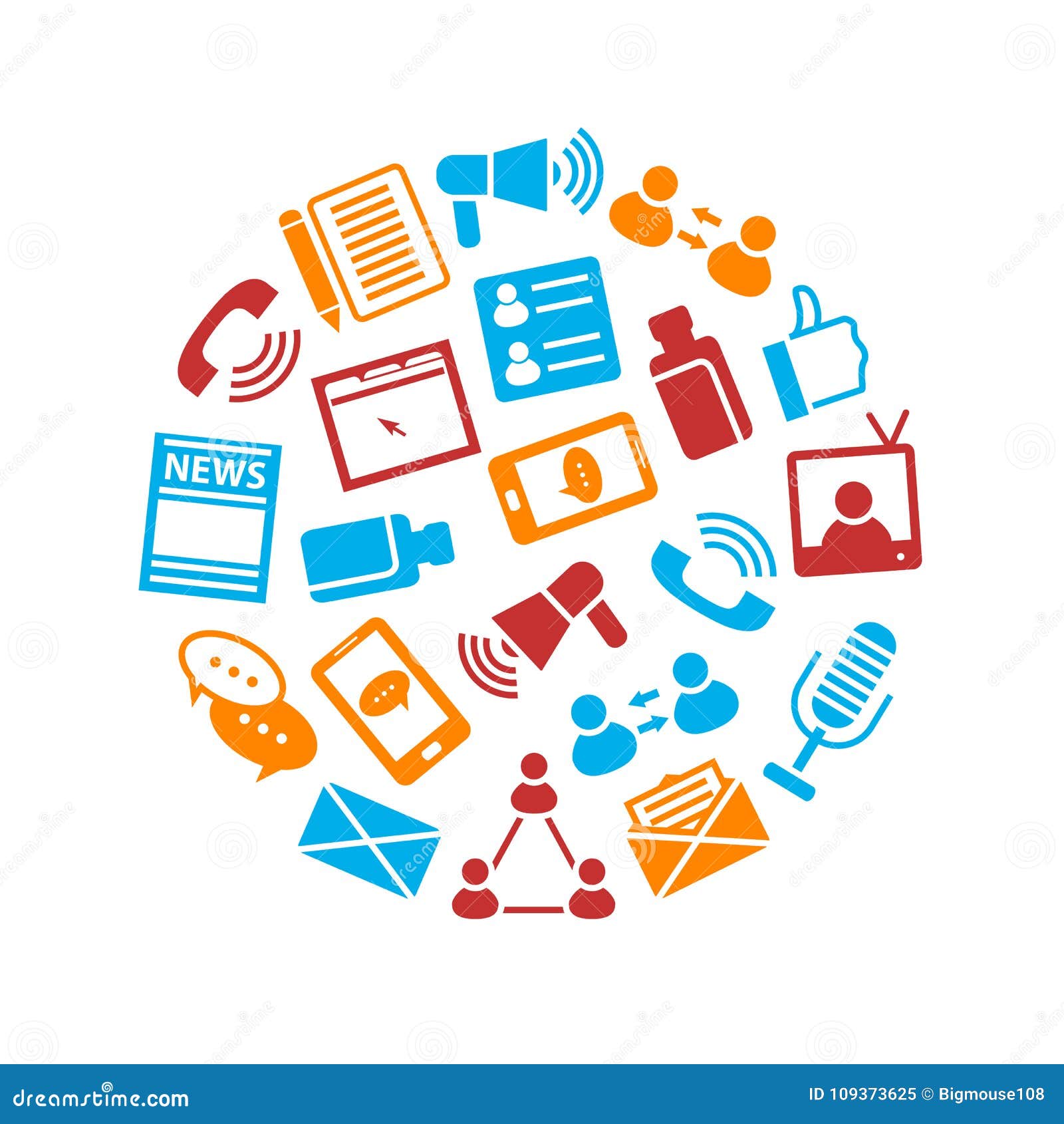 Social Media Round Design Template. Vector Stock Vector - Illustration ...