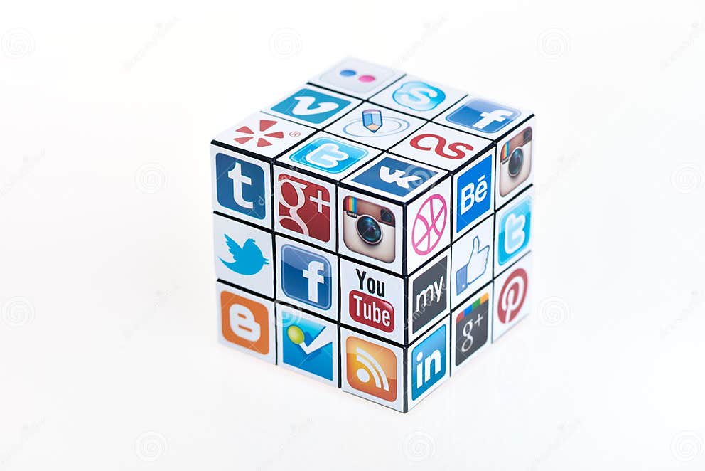 Social Media Rubick s Cube editorial photography. Image of brandname ...