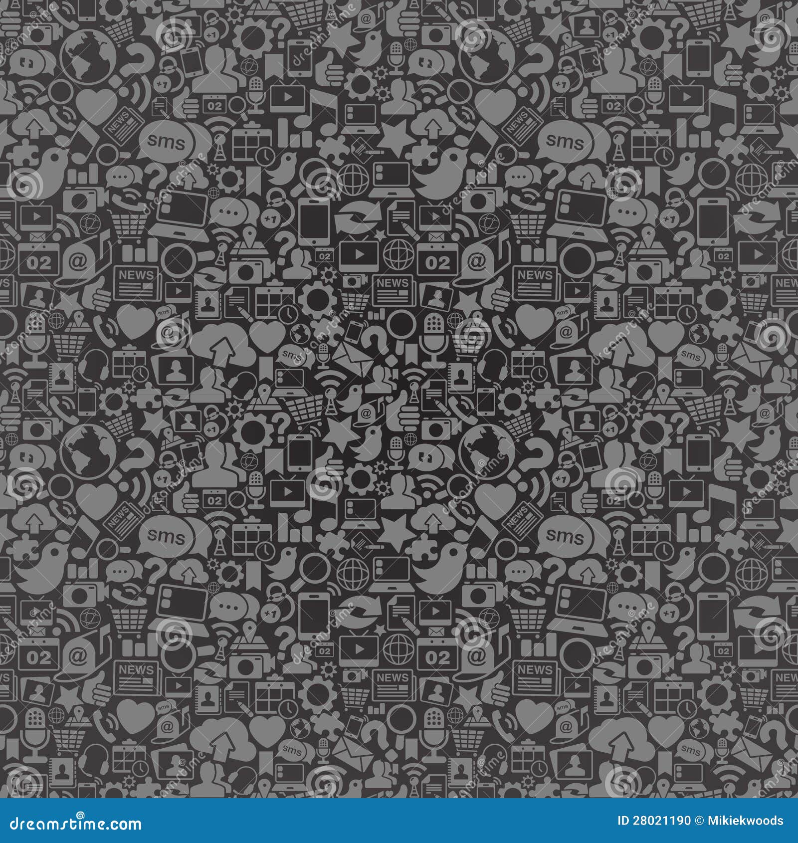 Social Media Seamless Pattern Stock Illustration - Illustration of ...
