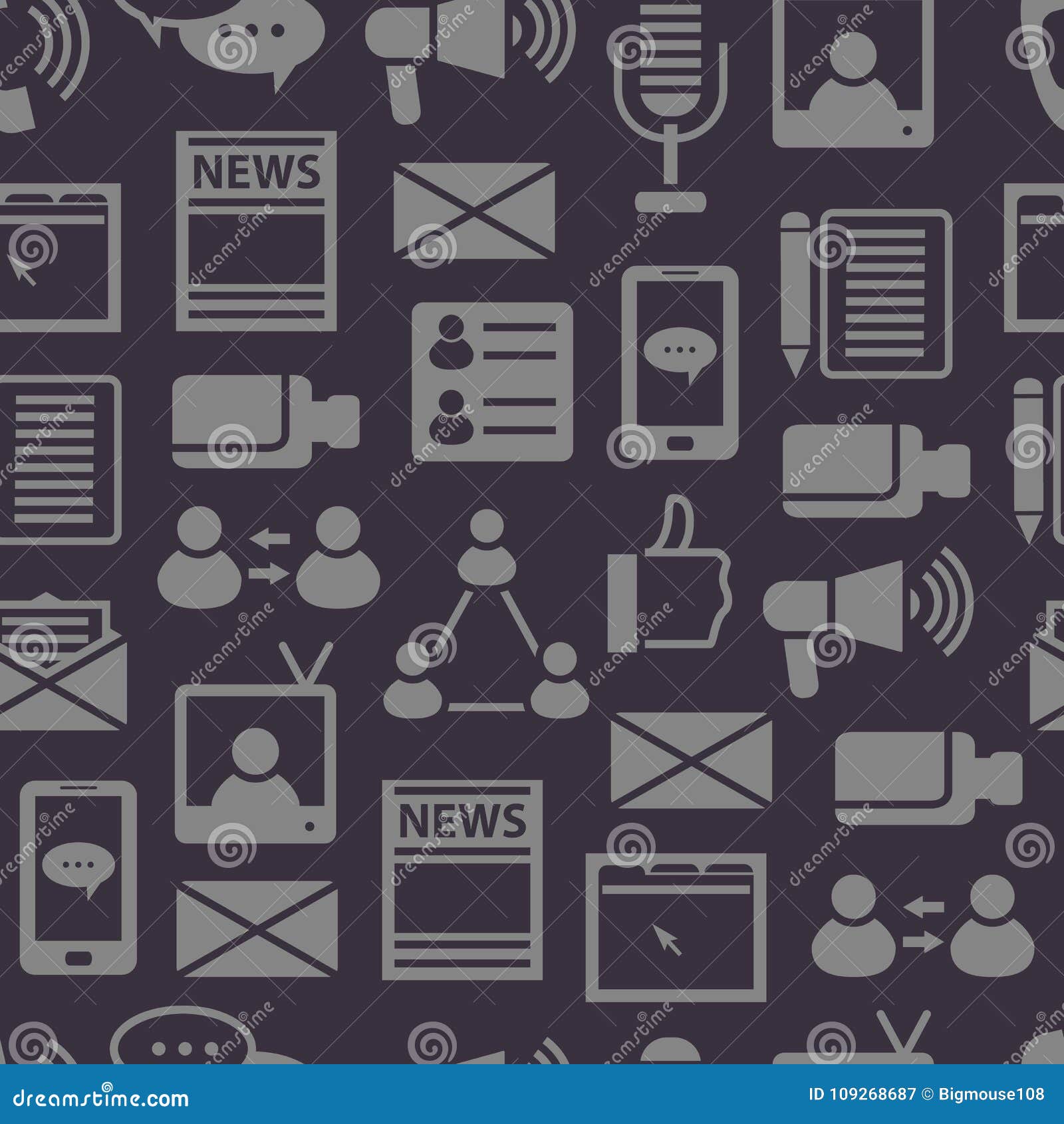 Social Media Seamless Pattern Background. Vector Stock Vector ...