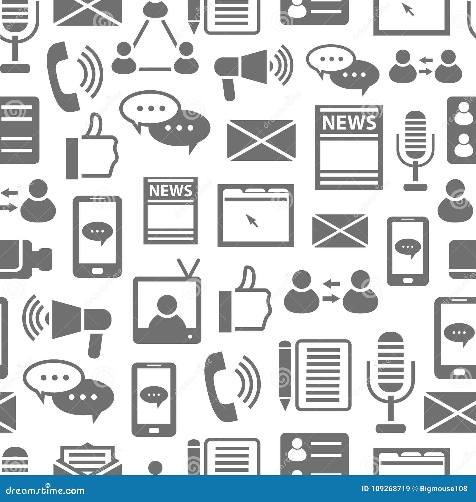 Social Media Seamless Pattern Background. Vector Stock Vector ...