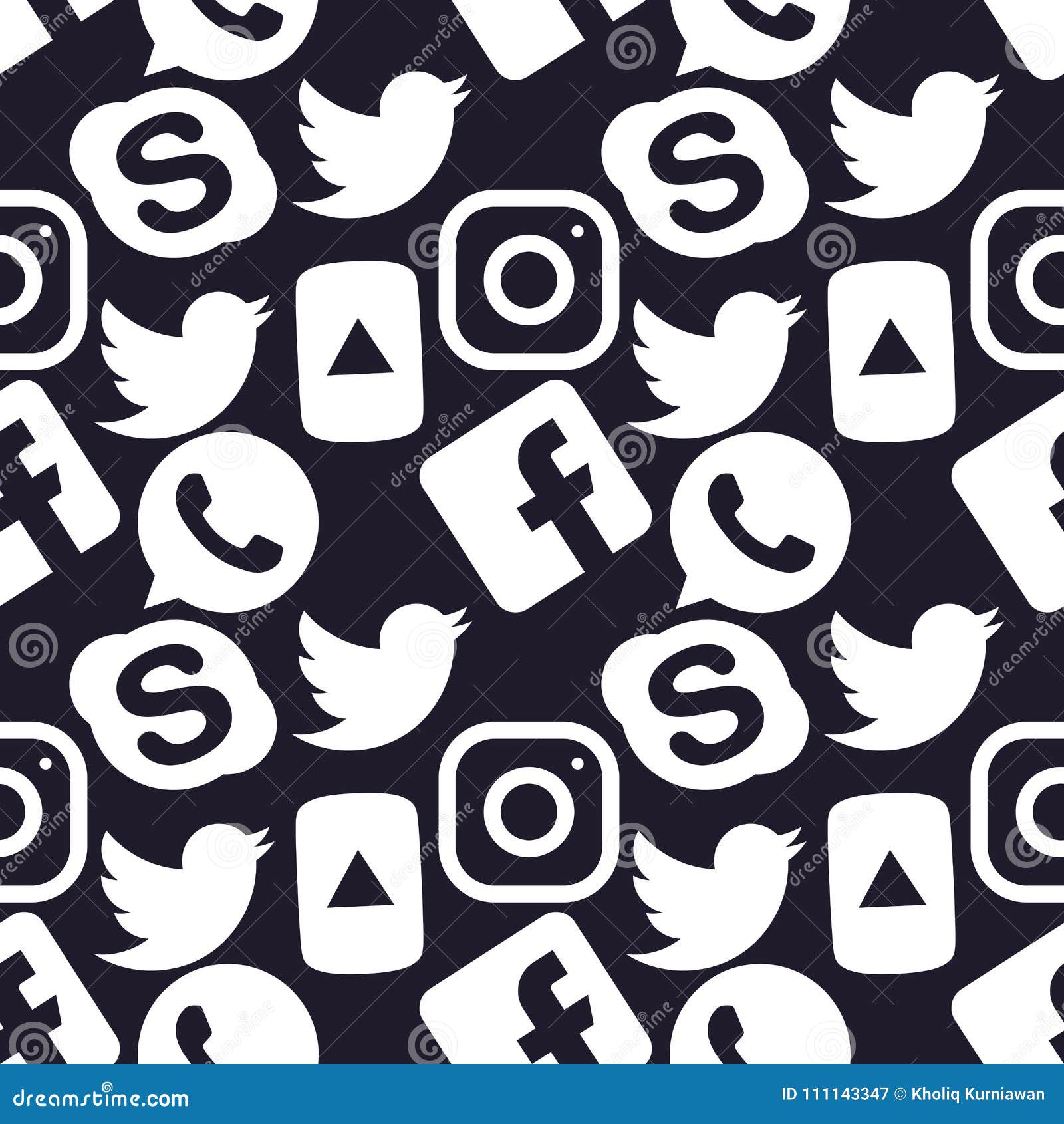 Social Media Seamless Pattern Editorial Photography - Illustration of ...