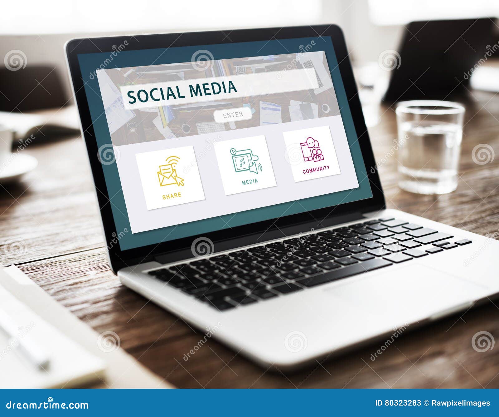 Social Media Share Community Graphic Concept Stock Image - Image of ...