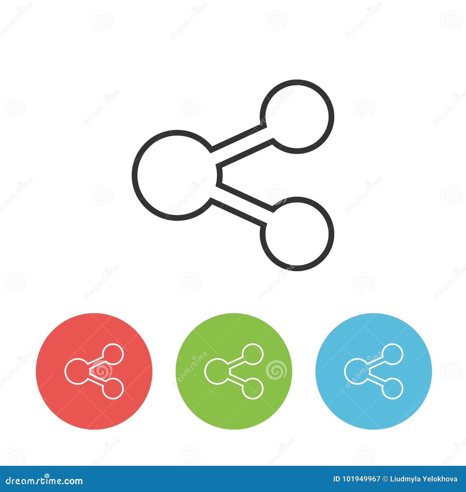 Social Media Sharing Outline Icon Stock Illustration - Illustration of ...