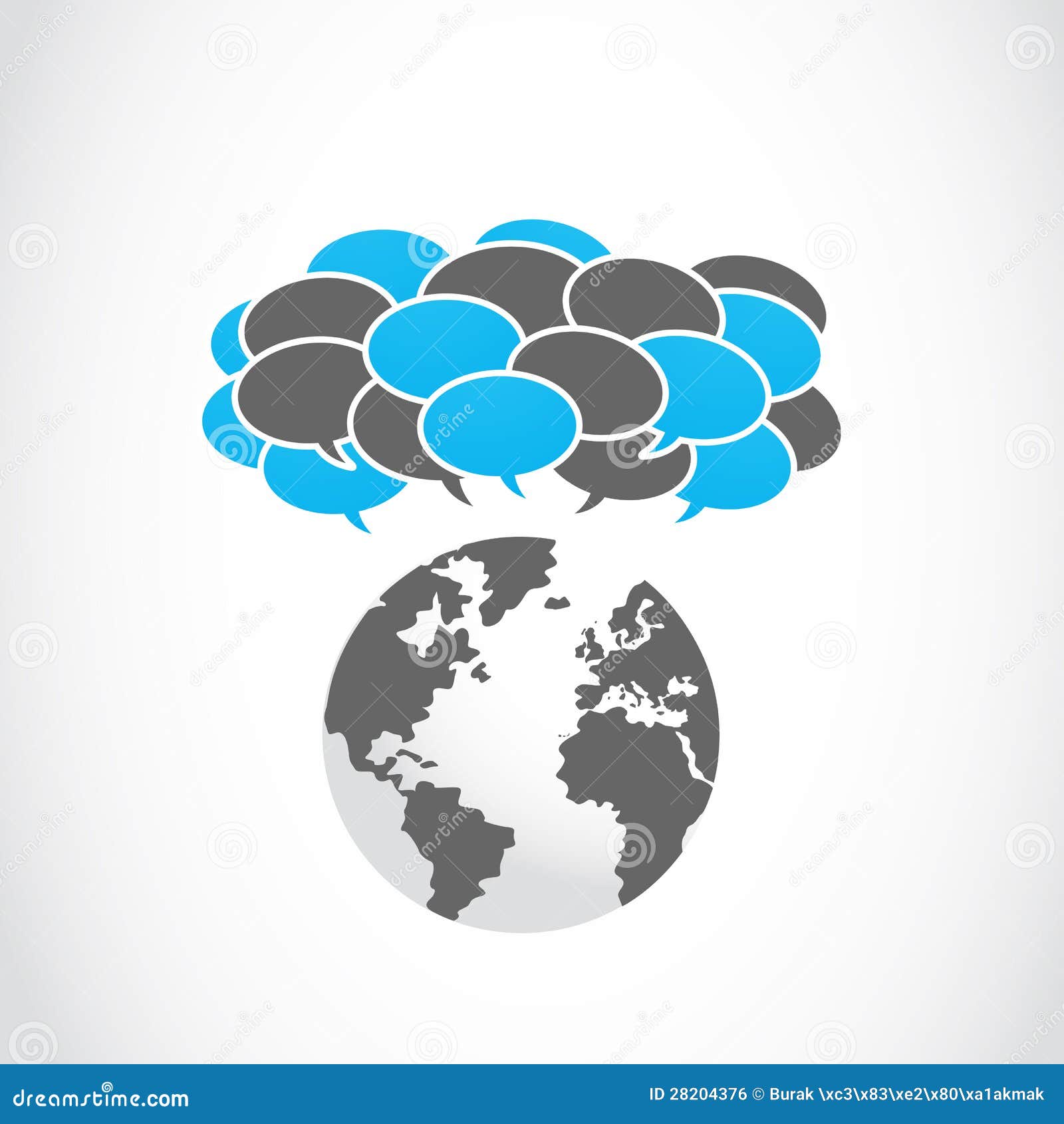 Social Media Sharing Thought Bubbles Stock Vector - Illustration of ...