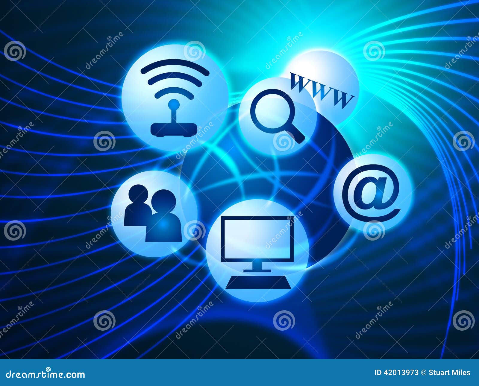 Social Media Shows World Wide Web and Blogging Stock Illustration ...