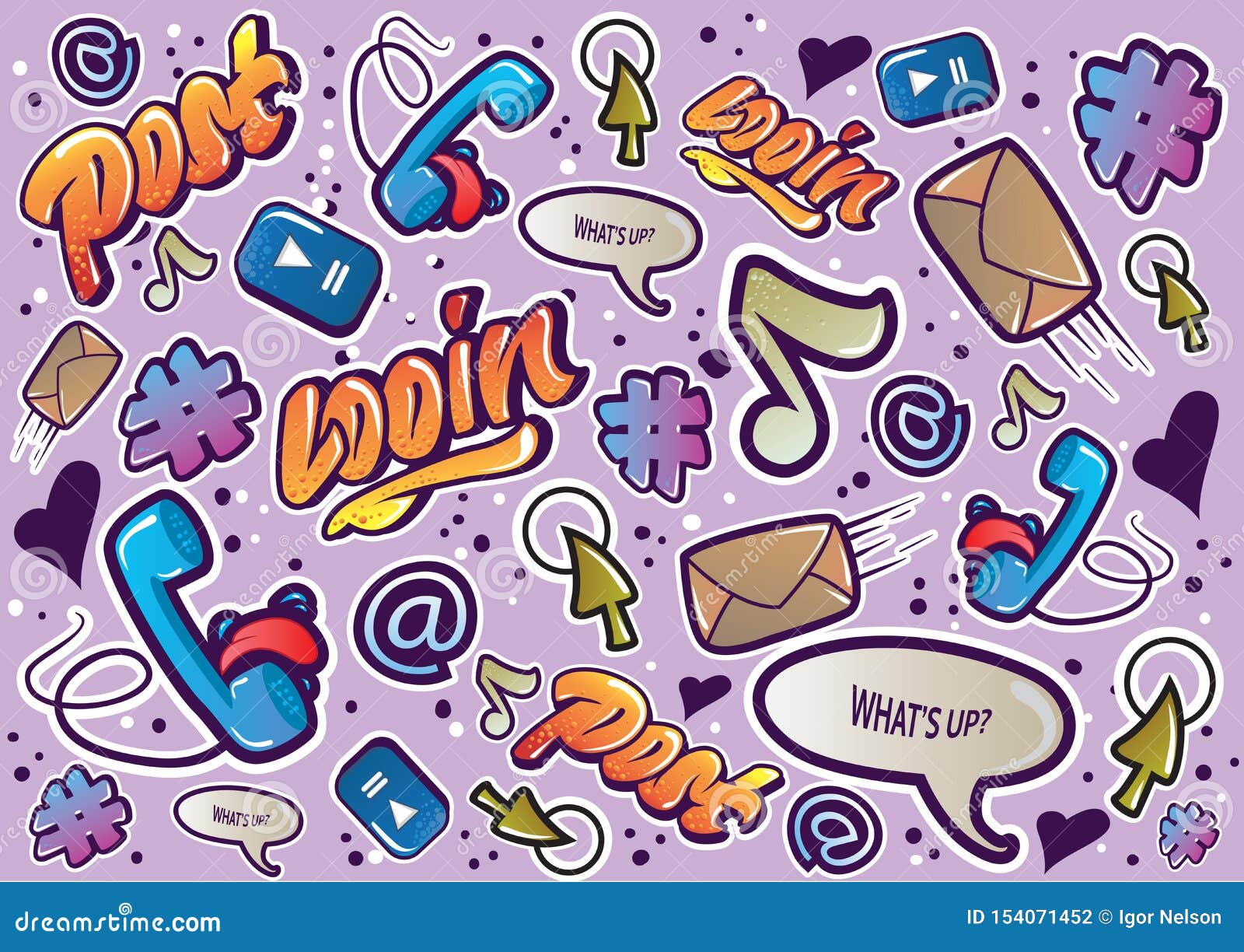 Social Media Signs in Graffiti Style and Other Fun Illustrations ...