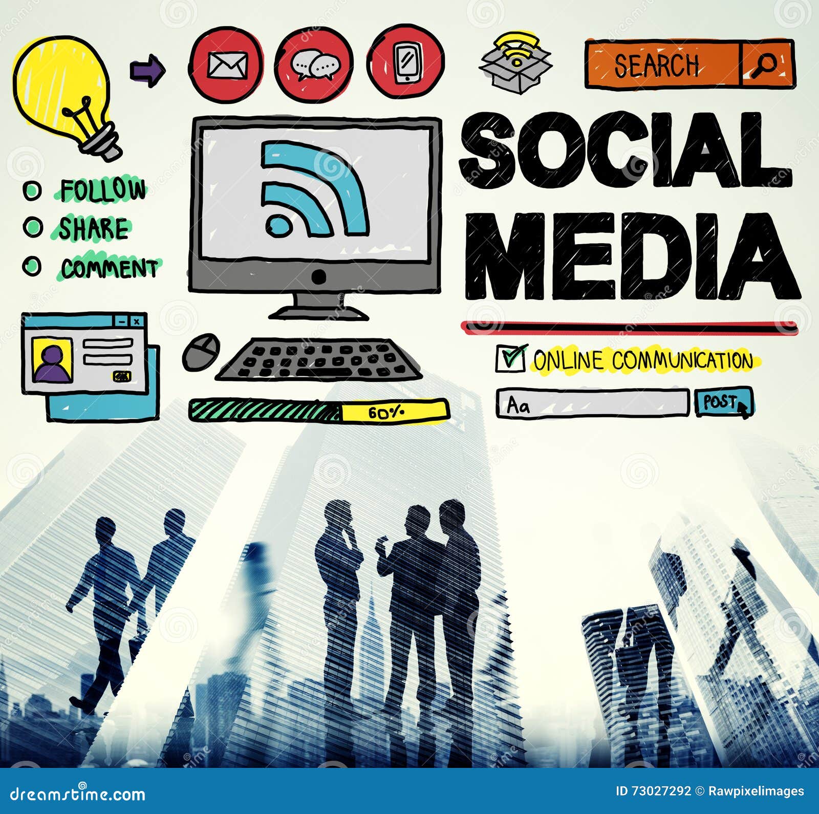 Social Media Social Networking Technology Connection Concept Stock ...