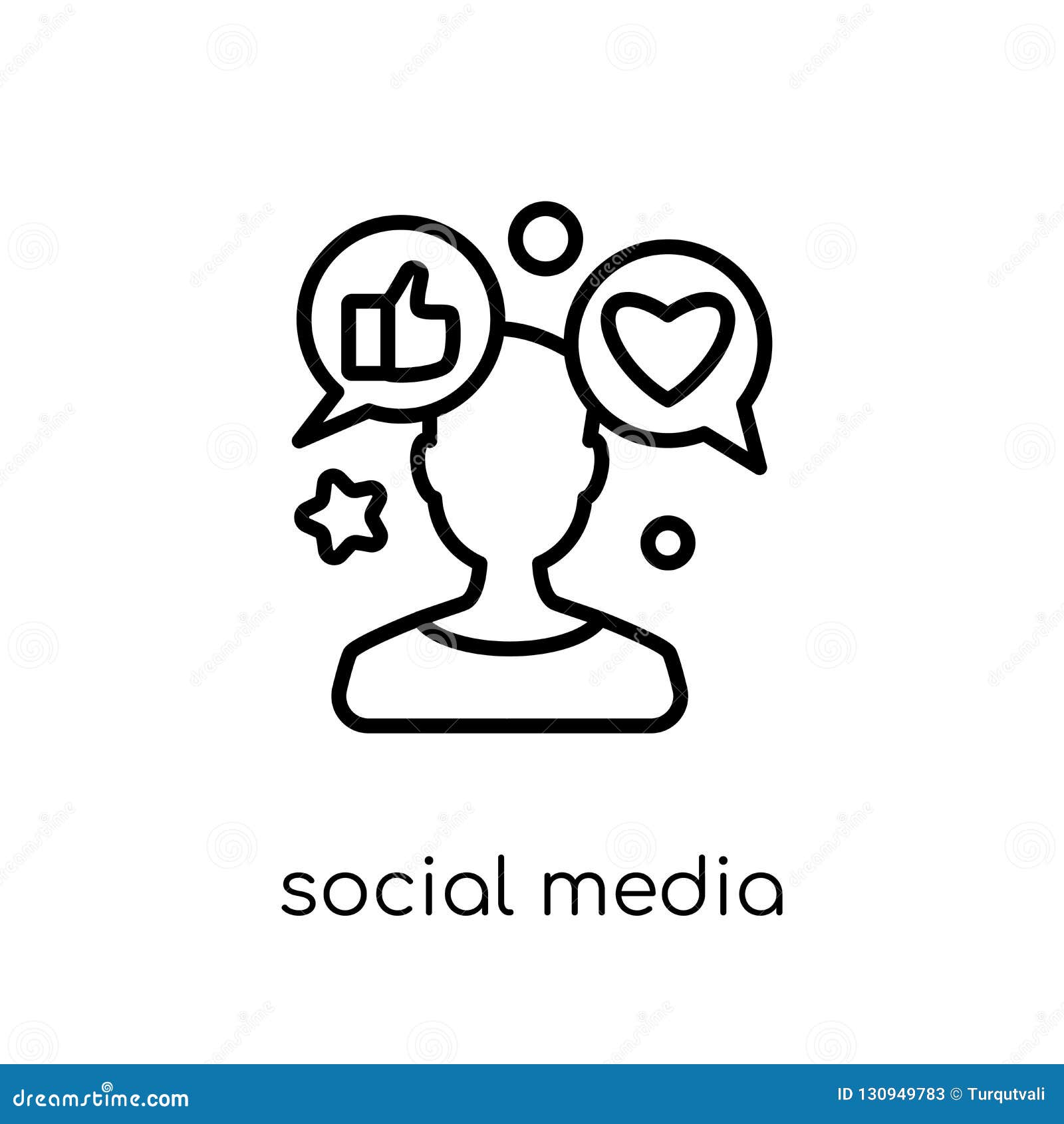 Social Media Specialist Icon Trendy Modern Flat Linear Vector S Stock