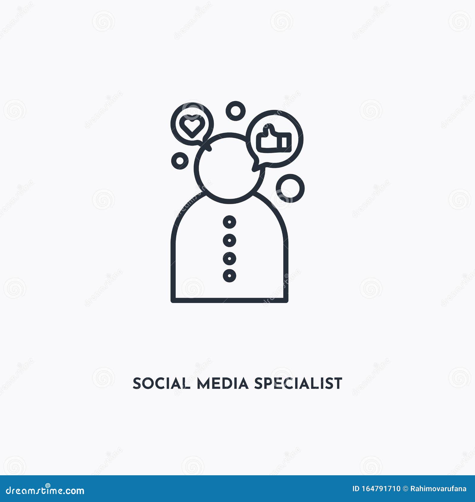 Social Media Specialist Outline Icon Simple Linear Element