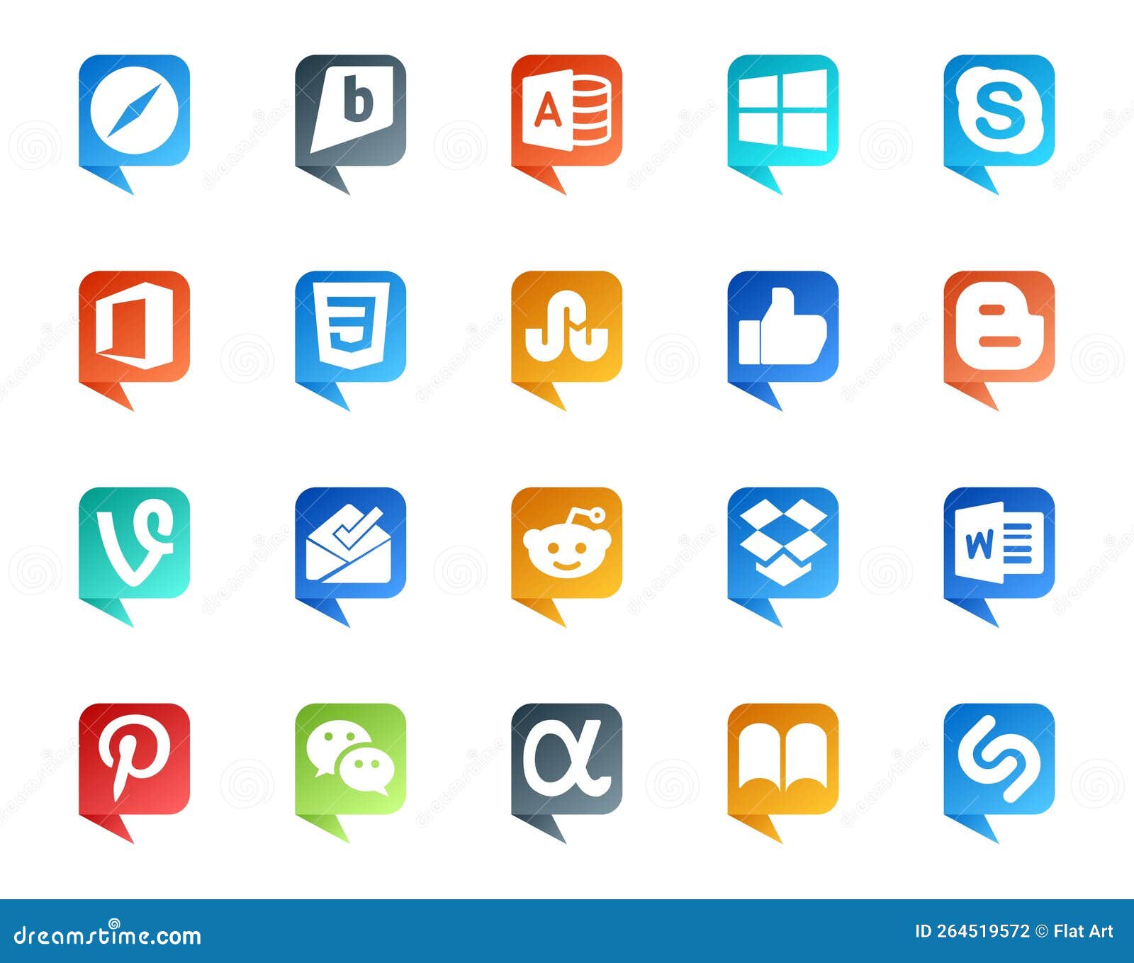 20 Social Media Speech Bubble Style Logo Like Pinterest. Dropbox. Css ...