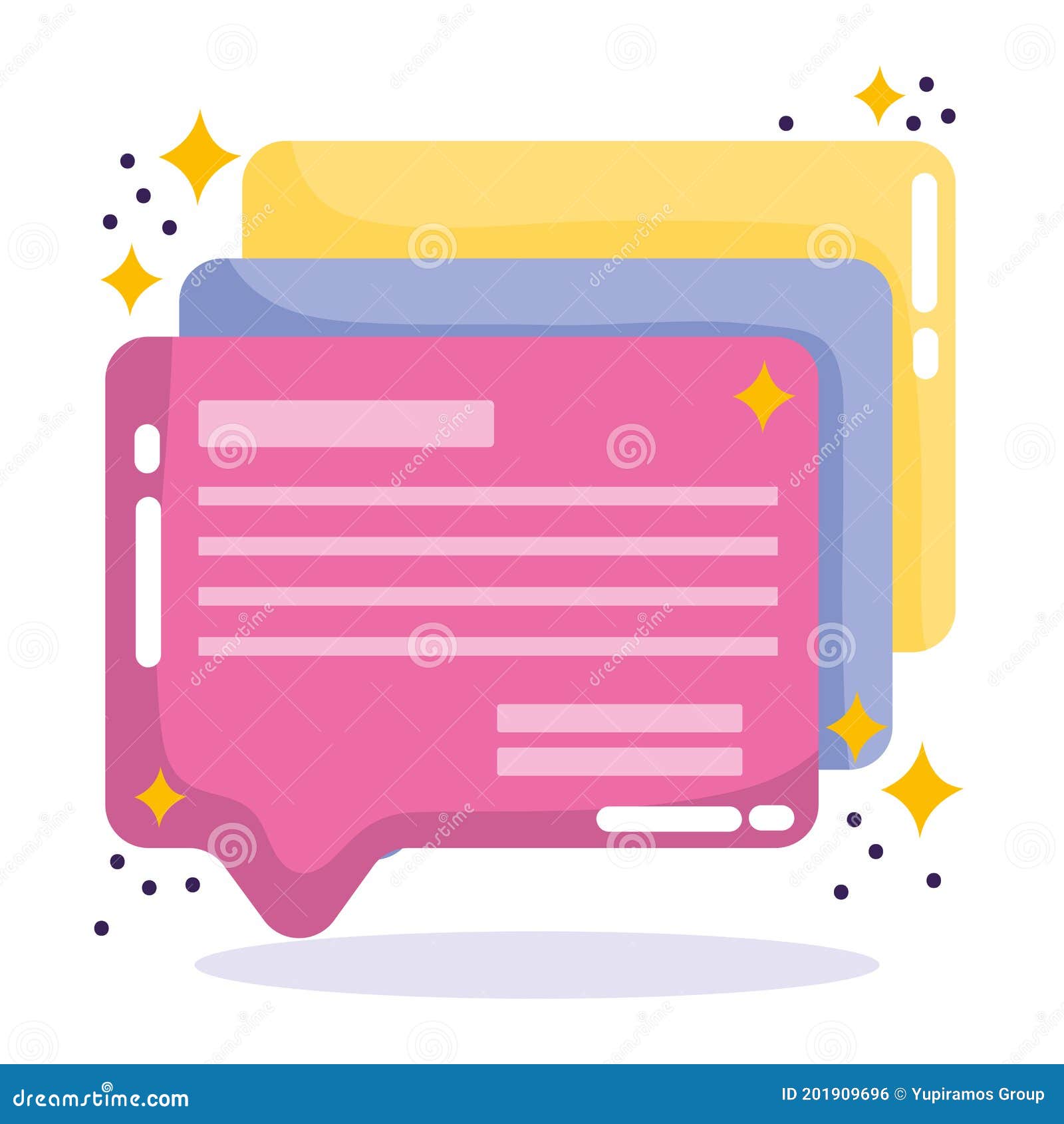 Social Media, Speech Bubbles Chat and Messages in Cartoon Style Stock ...