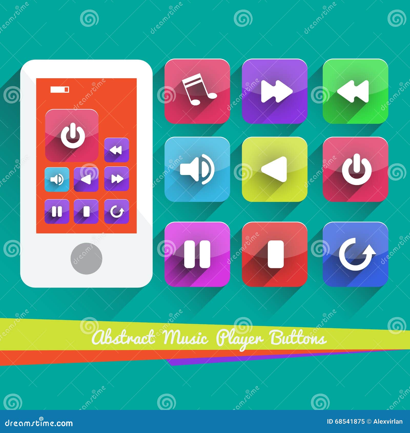 Social Media Square Music Icons Stock Vector - Illustration of music ...